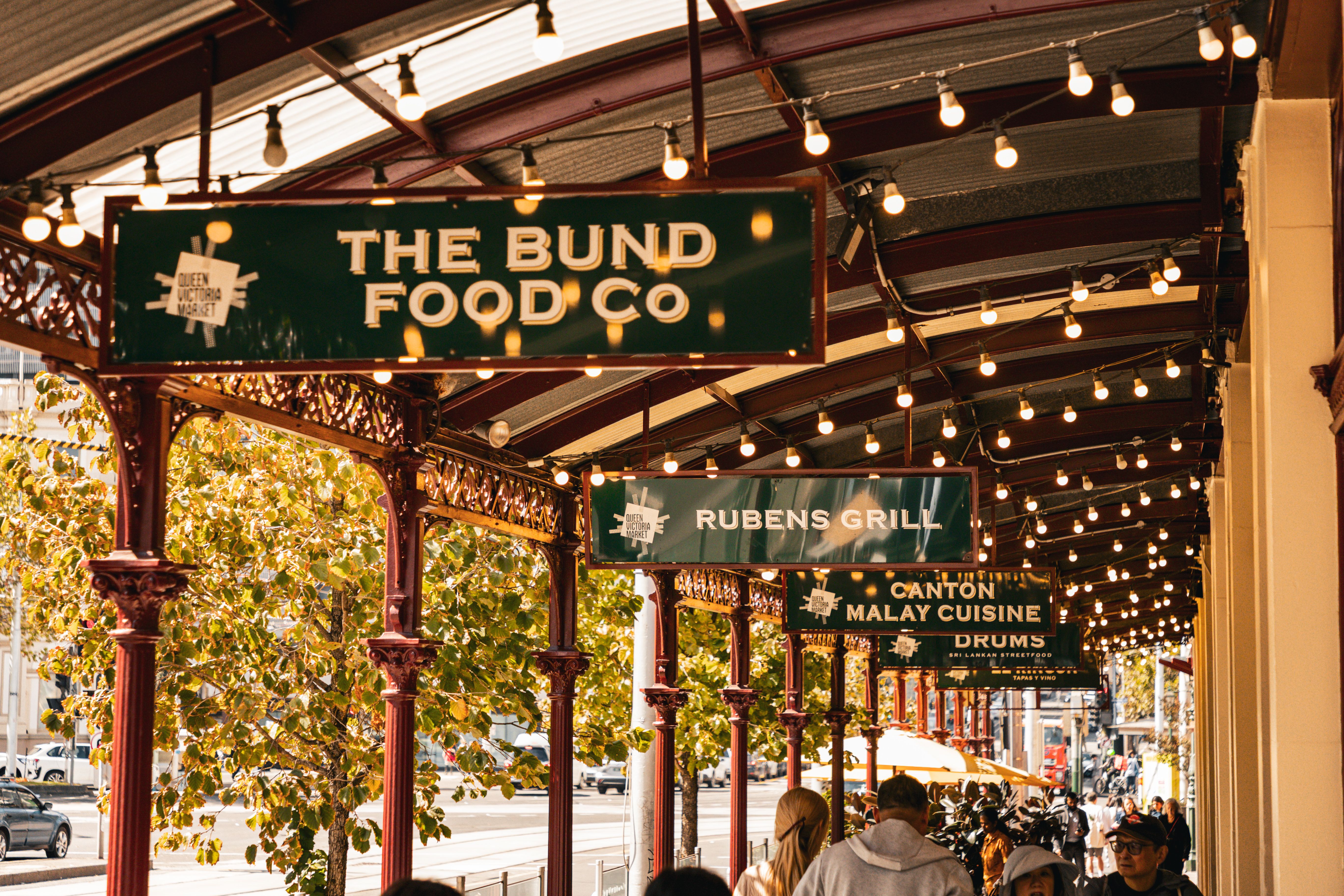 Lively Melbourne Market Streetview with Signs · Free Stock Photo