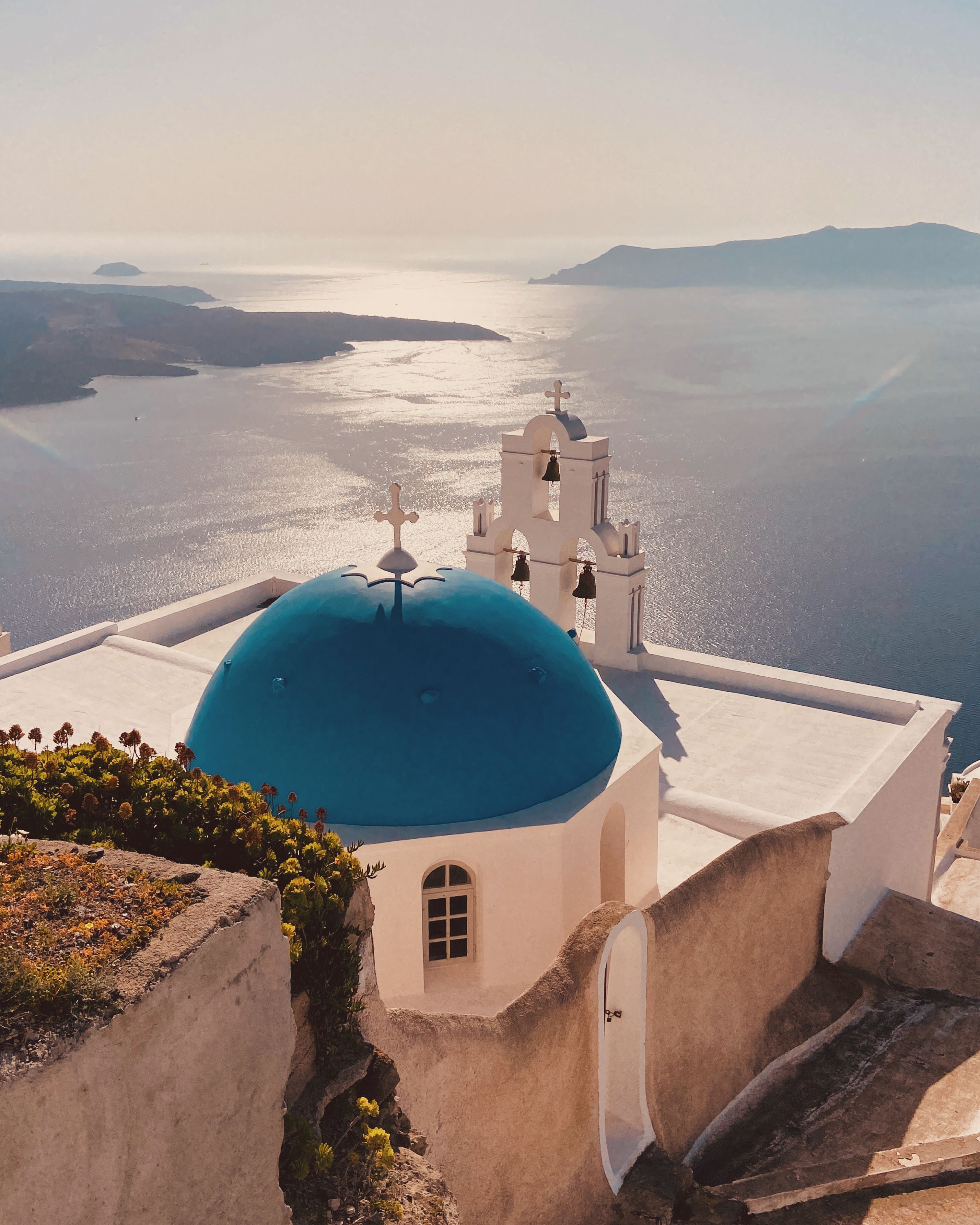 Stunning Sunset View of Fira Santorini Greece · Free Stock Photo