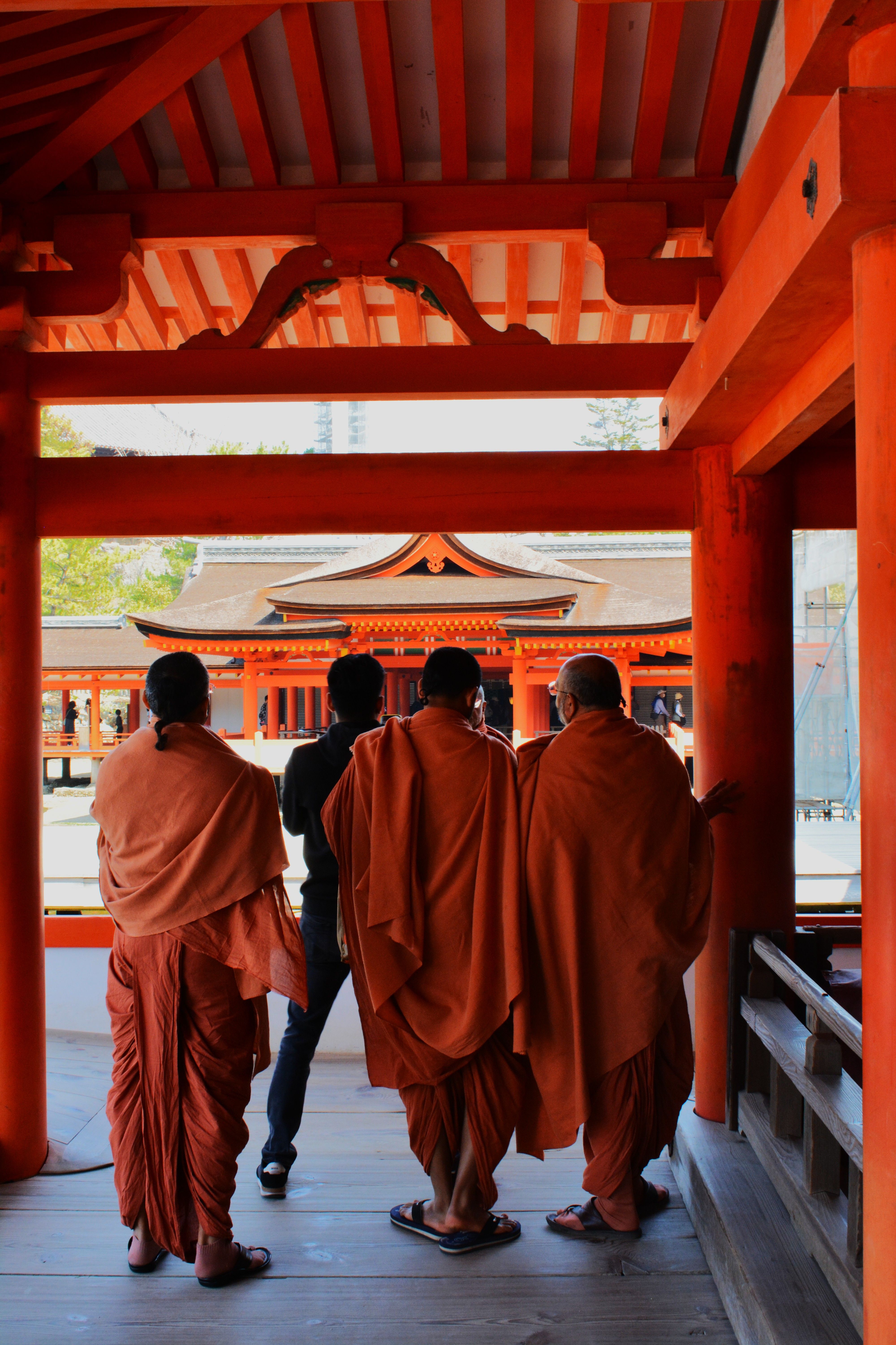 Monks Visiting a Traditional Japanese Temple · Free Stock Photo