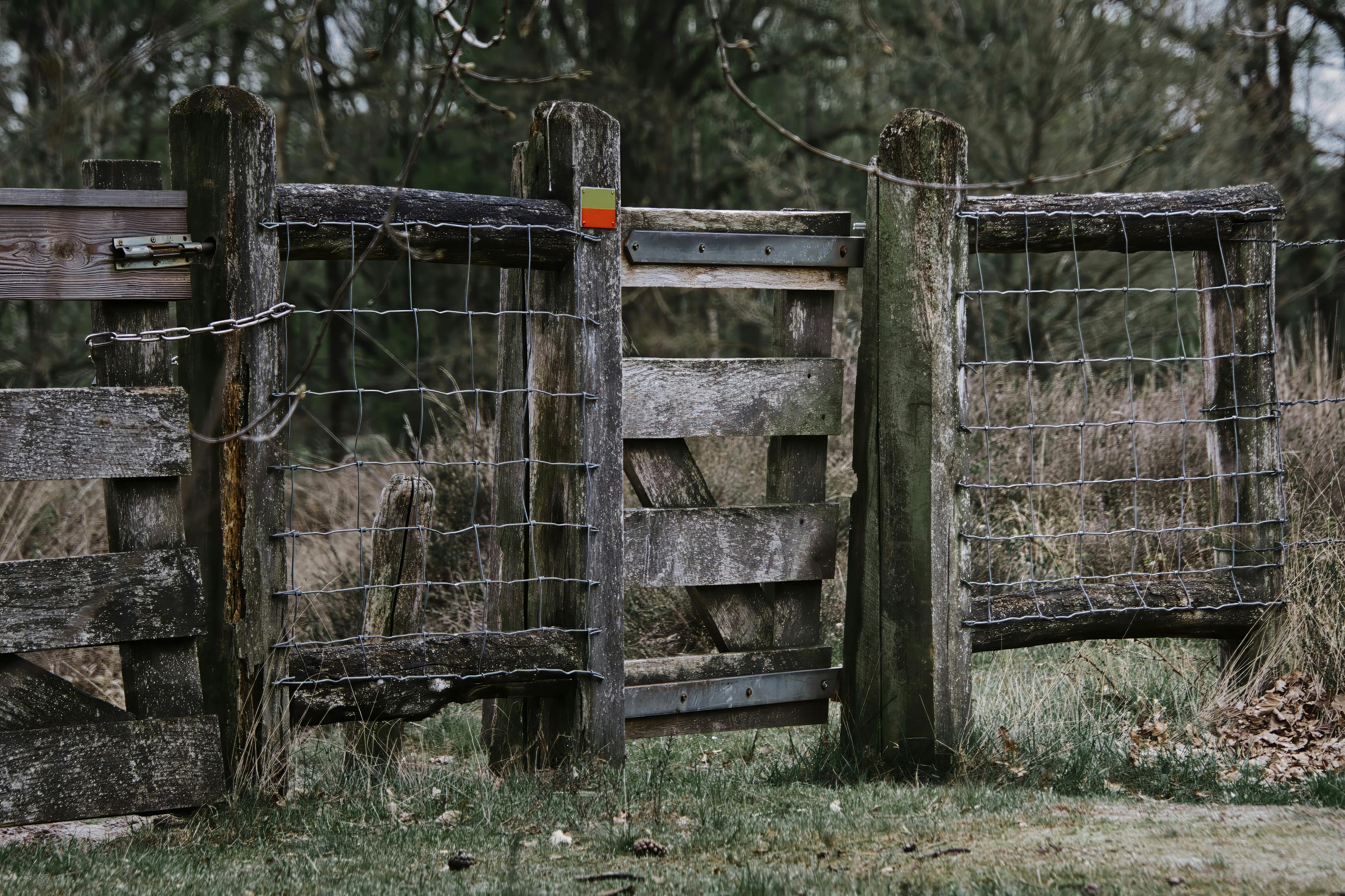 Rustic Wooden Gate in a Natural Landscape · Free Stock Photo