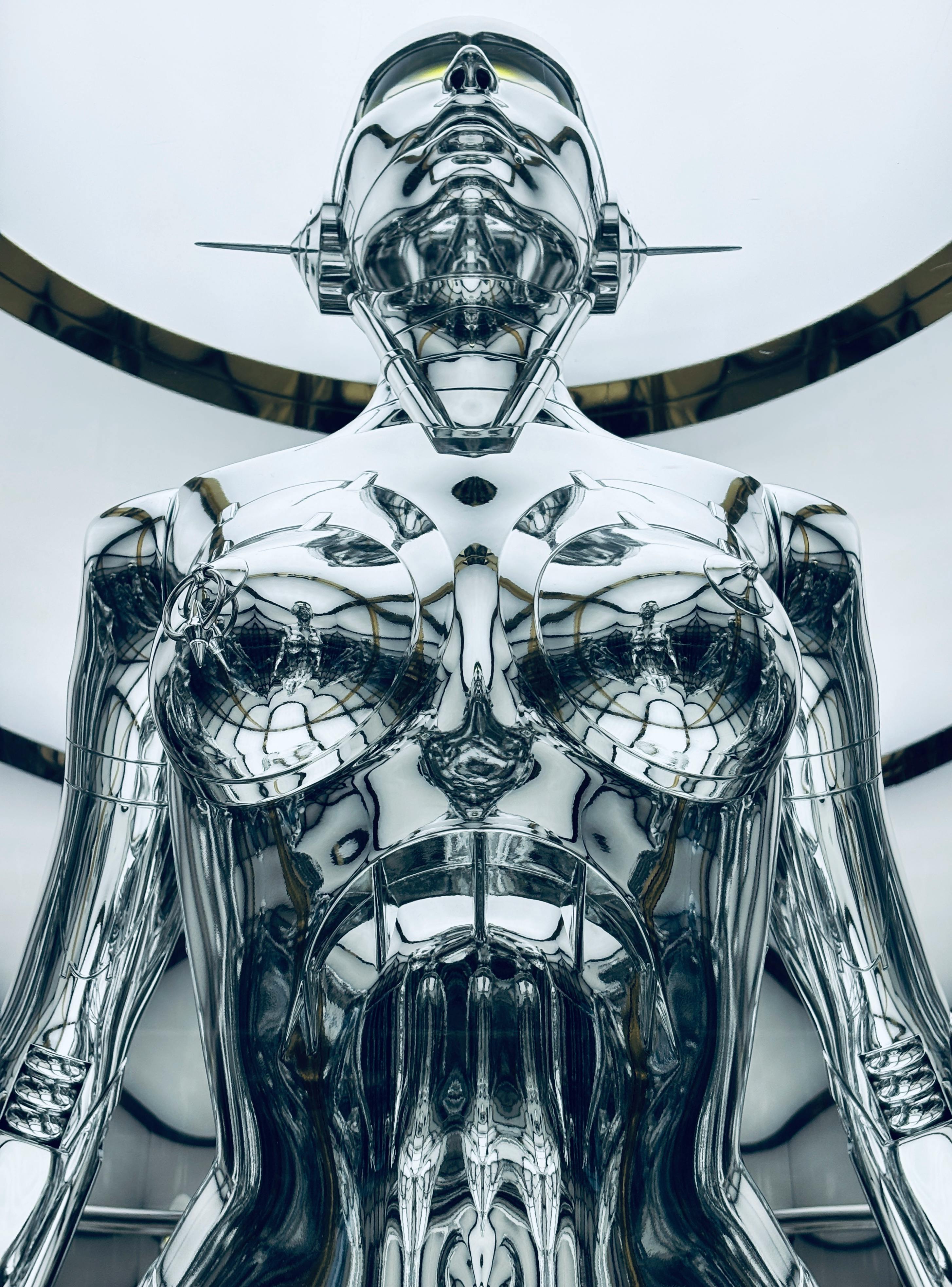 Futuristic Silver Robot Sculpture in Shanghai · Free Stock Photo