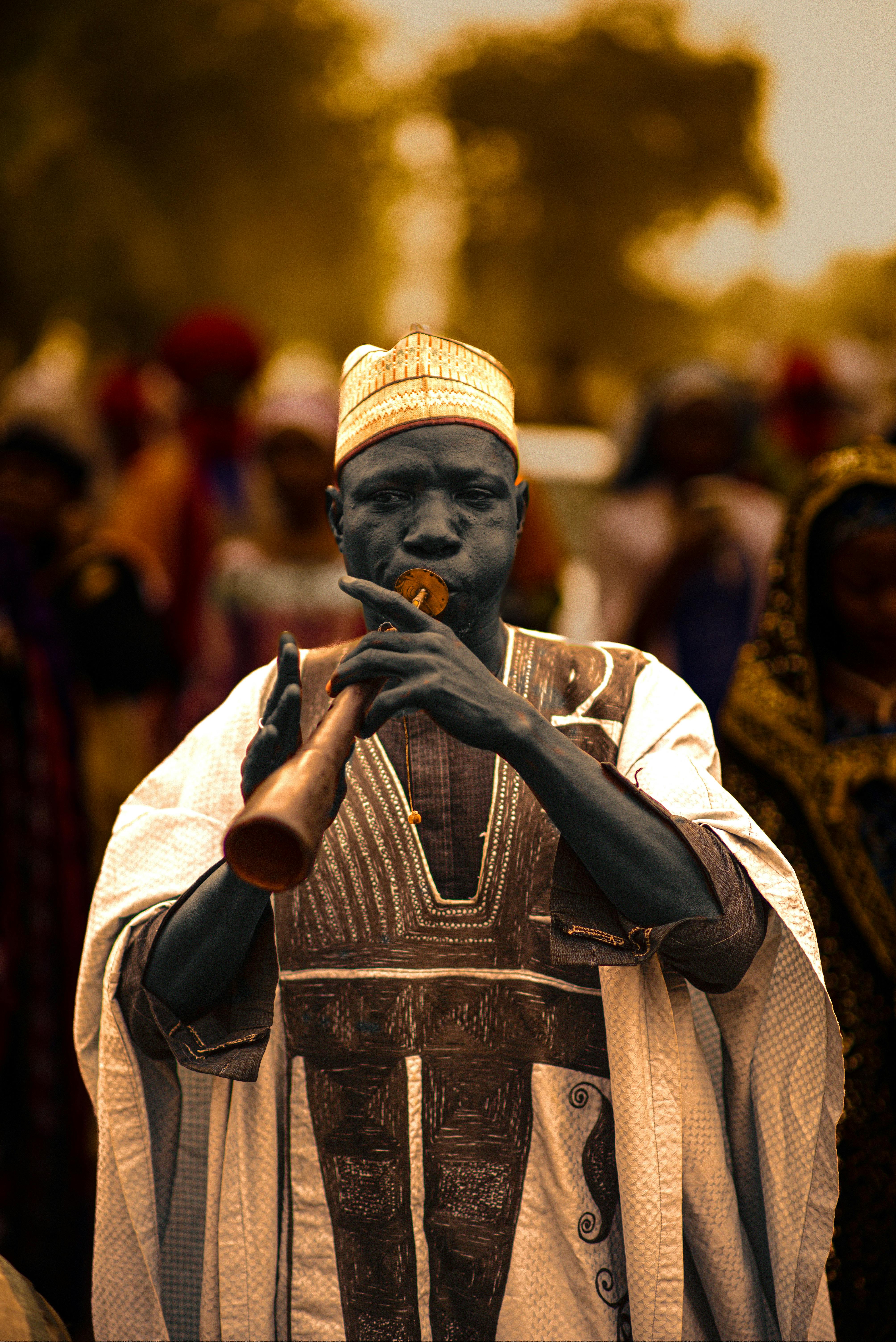 Traditional Musician Playing African Wind Instrument · Free Stock Photo