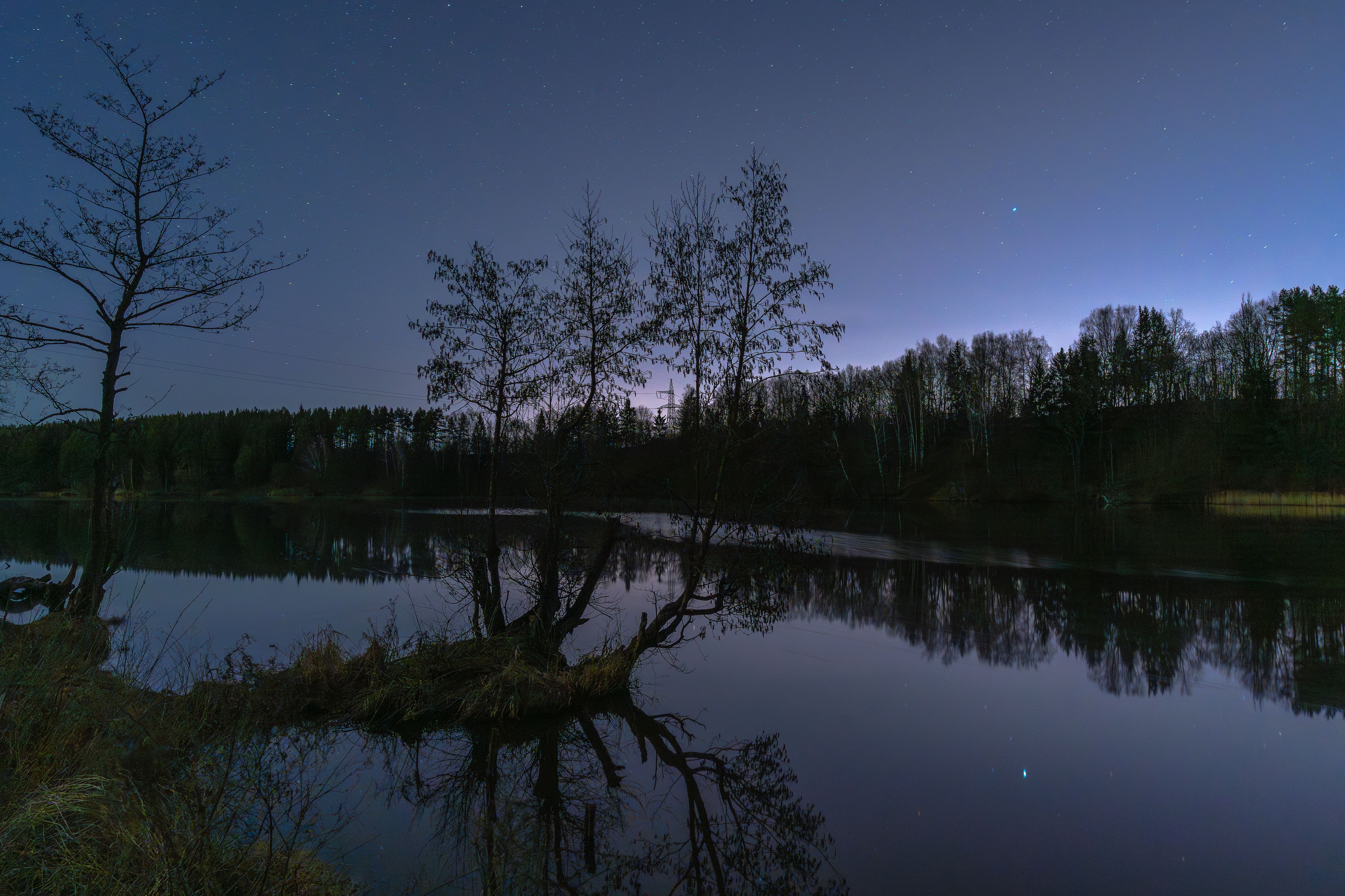 Scenic Night Landscape by the River in Belarus · Free Stock Photo