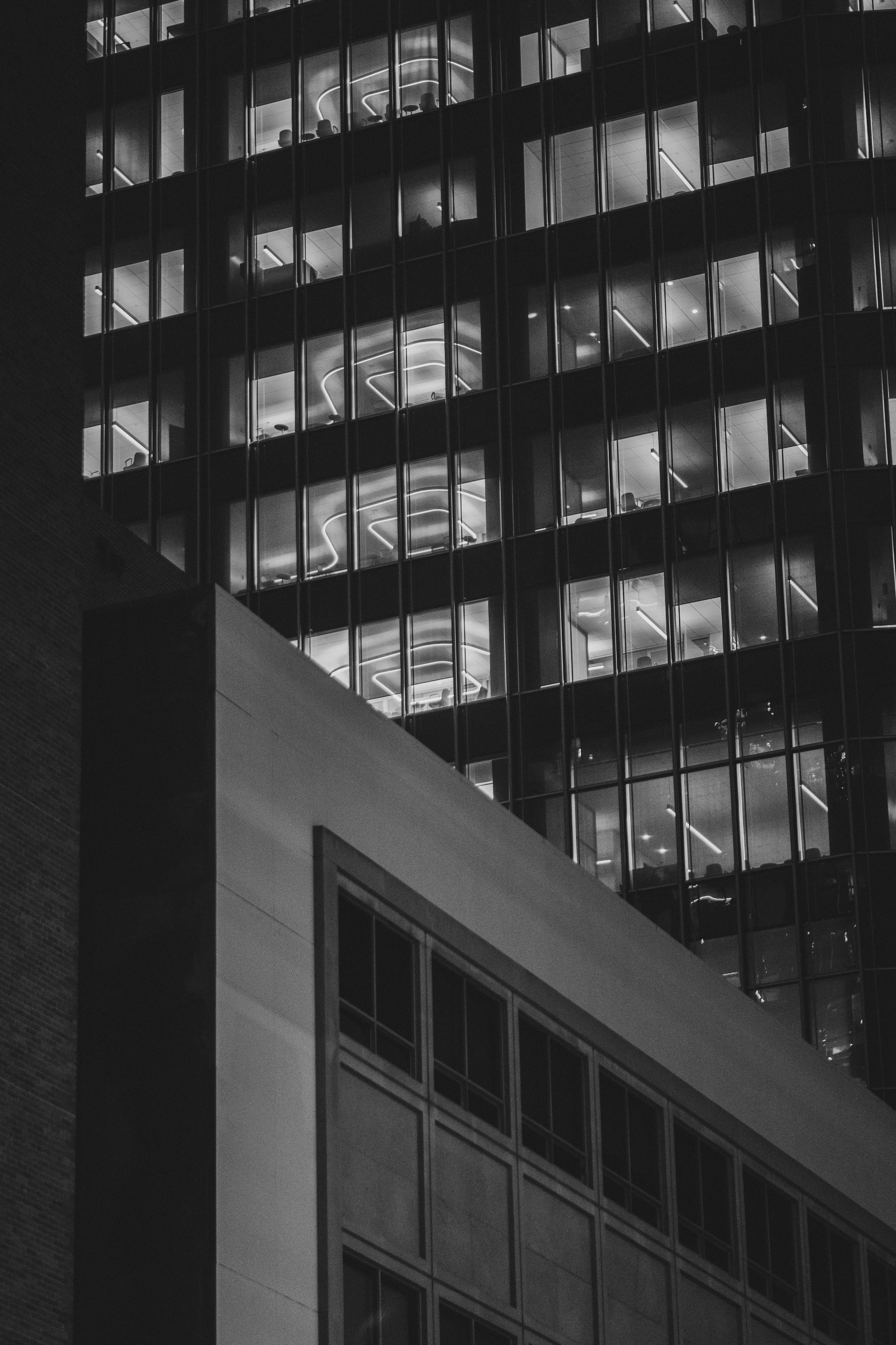 Downtown Houston High-Rise at Night · Free Stock Photo