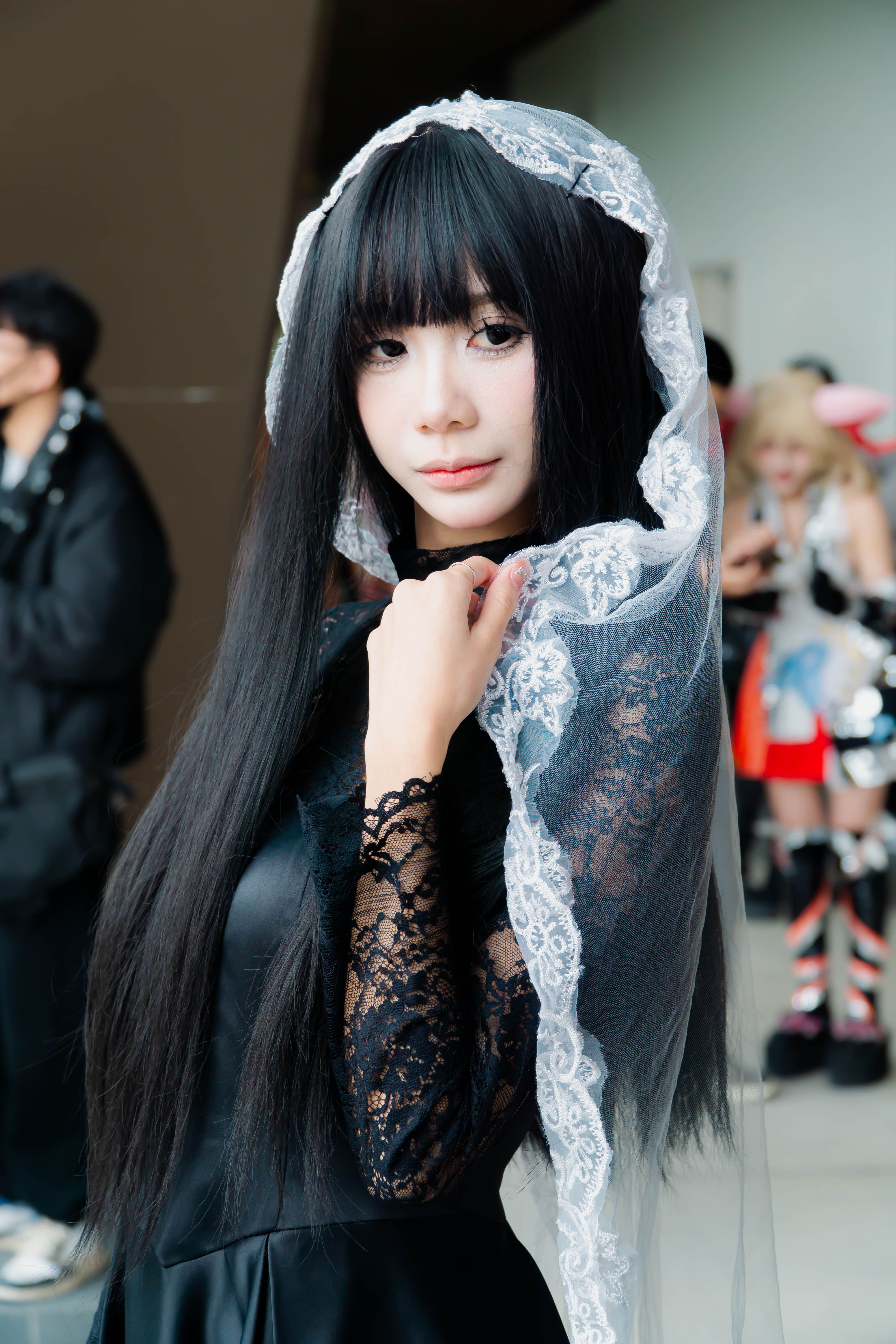 Gothic Style Asian Woman in Lace Veil · Free Stock Photo