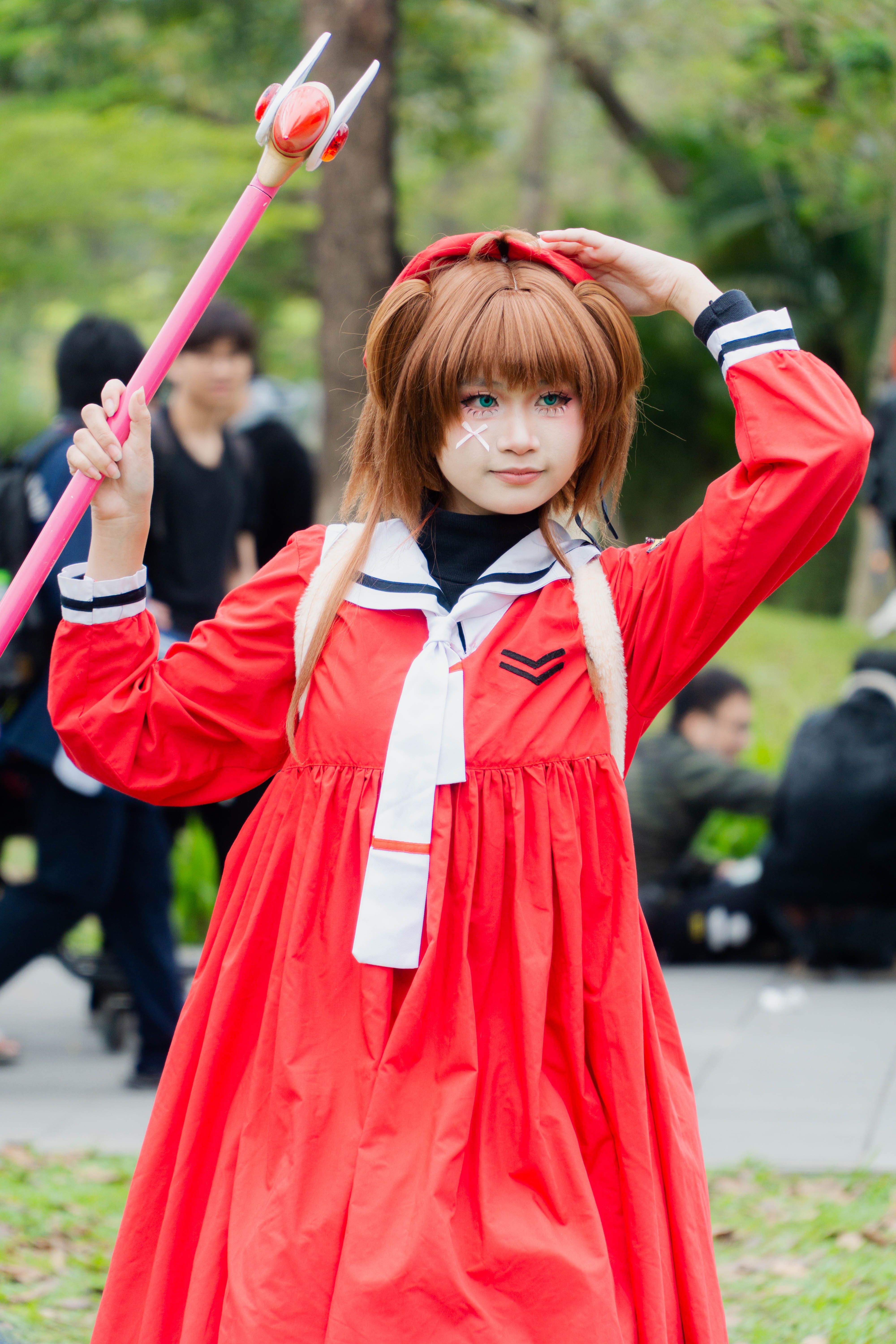 Colorful Cosplay Character in Outdoor Setting · Free Stock Photo