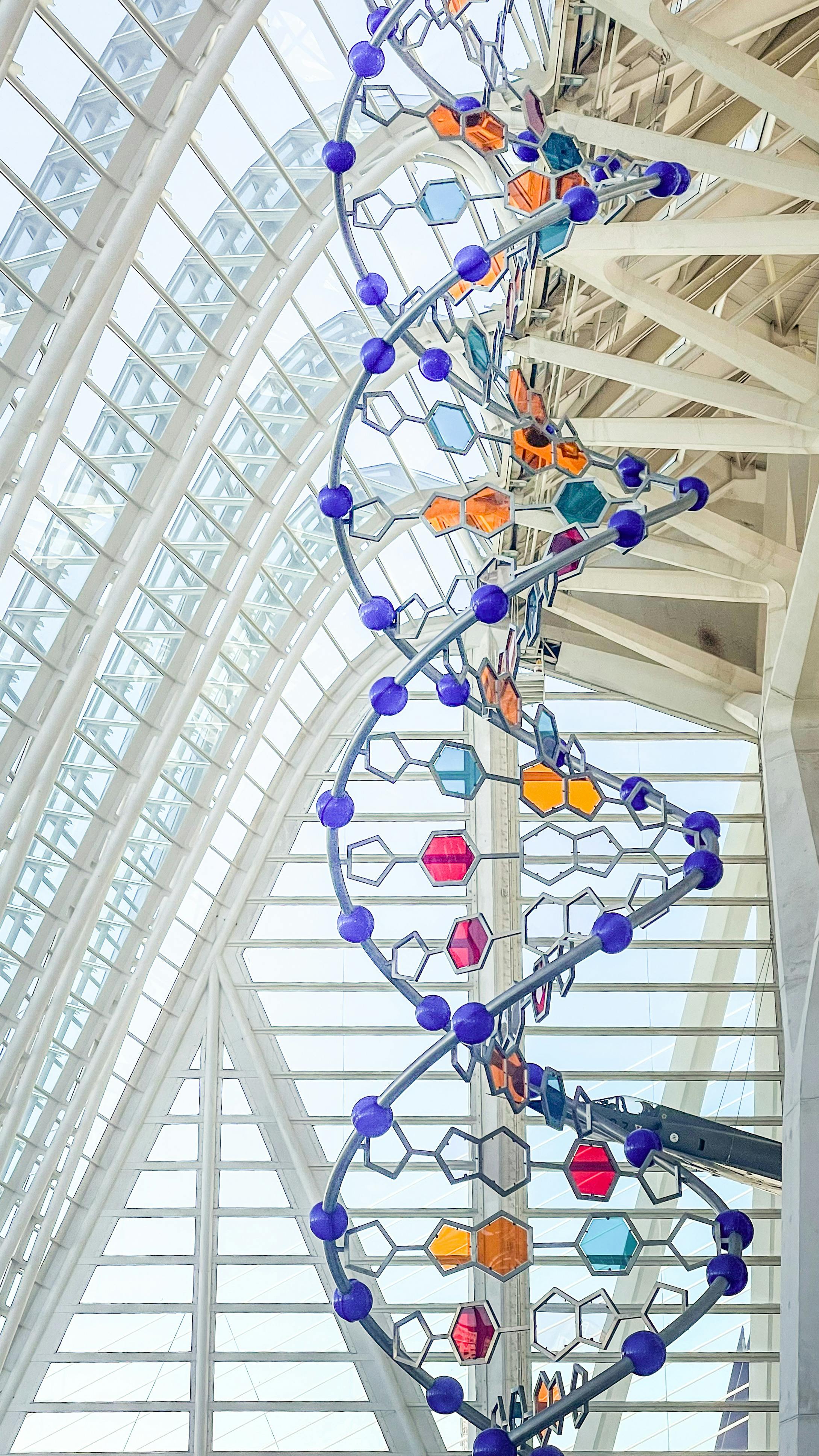 Modern DNA Sculpture in Valencia Science Museum · Free Stock Photo