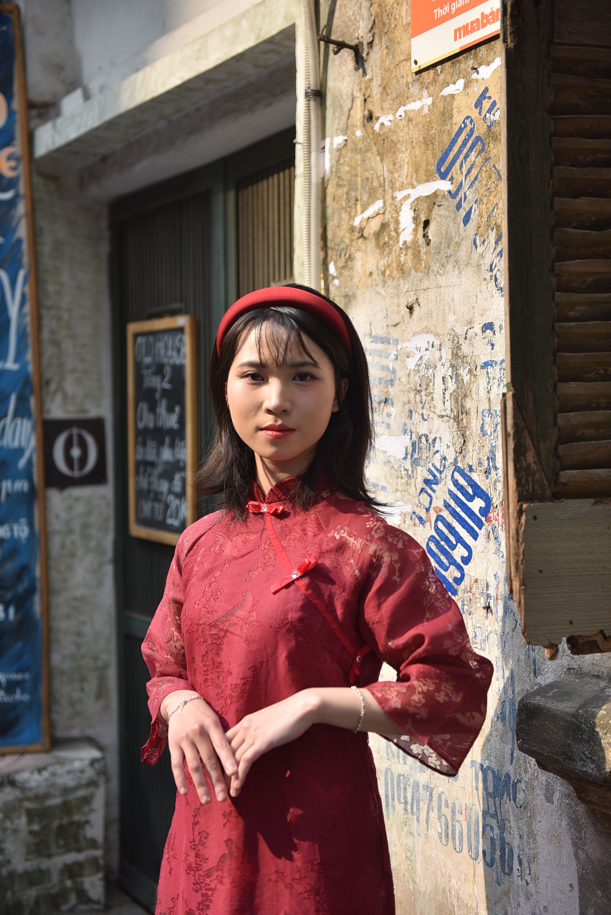 Young Woman in Traditional Red Dress Outdoors · Free Stock Photo