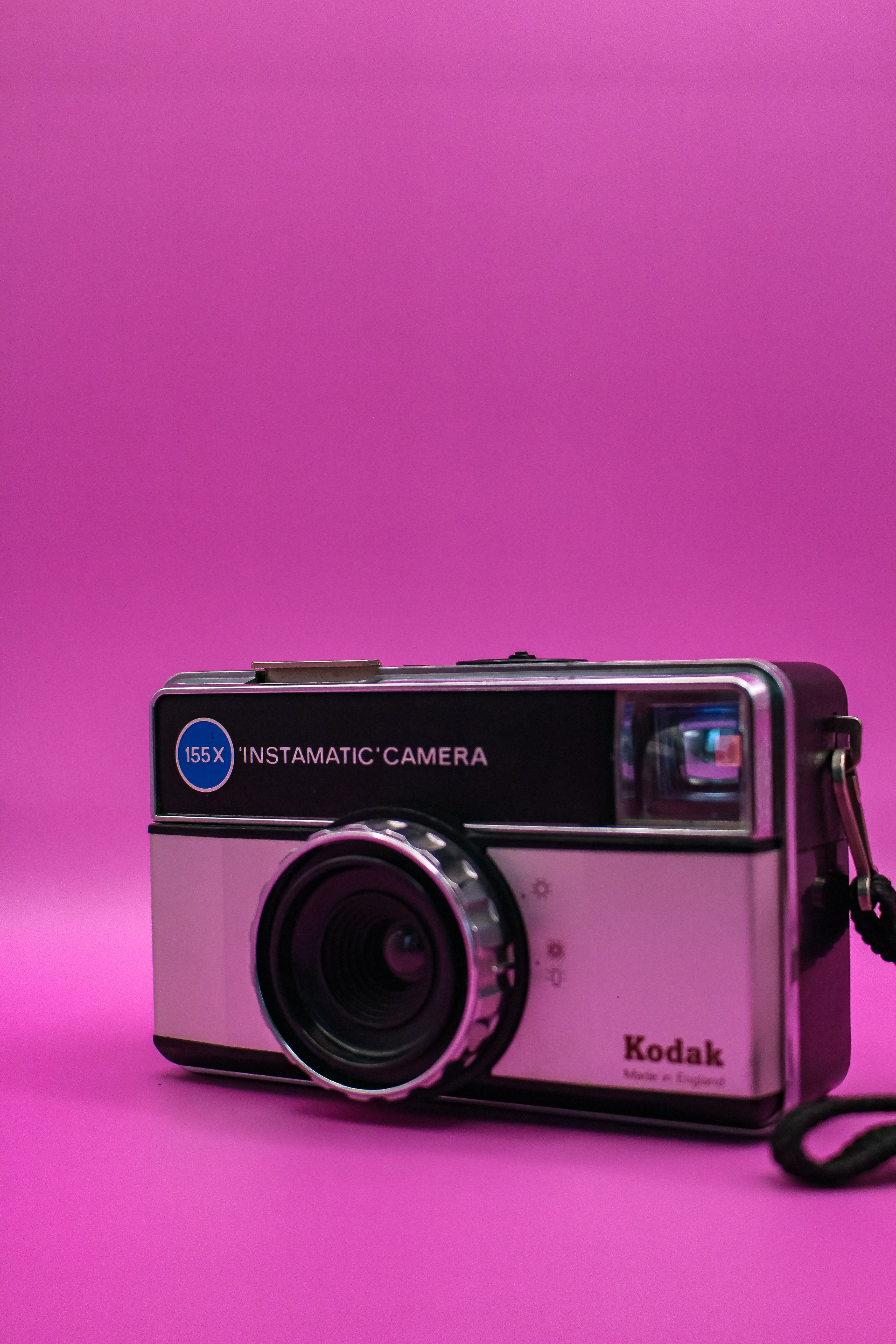 Vintage Kodak Instamatic Camera on Pink Background · Free Stock Photo