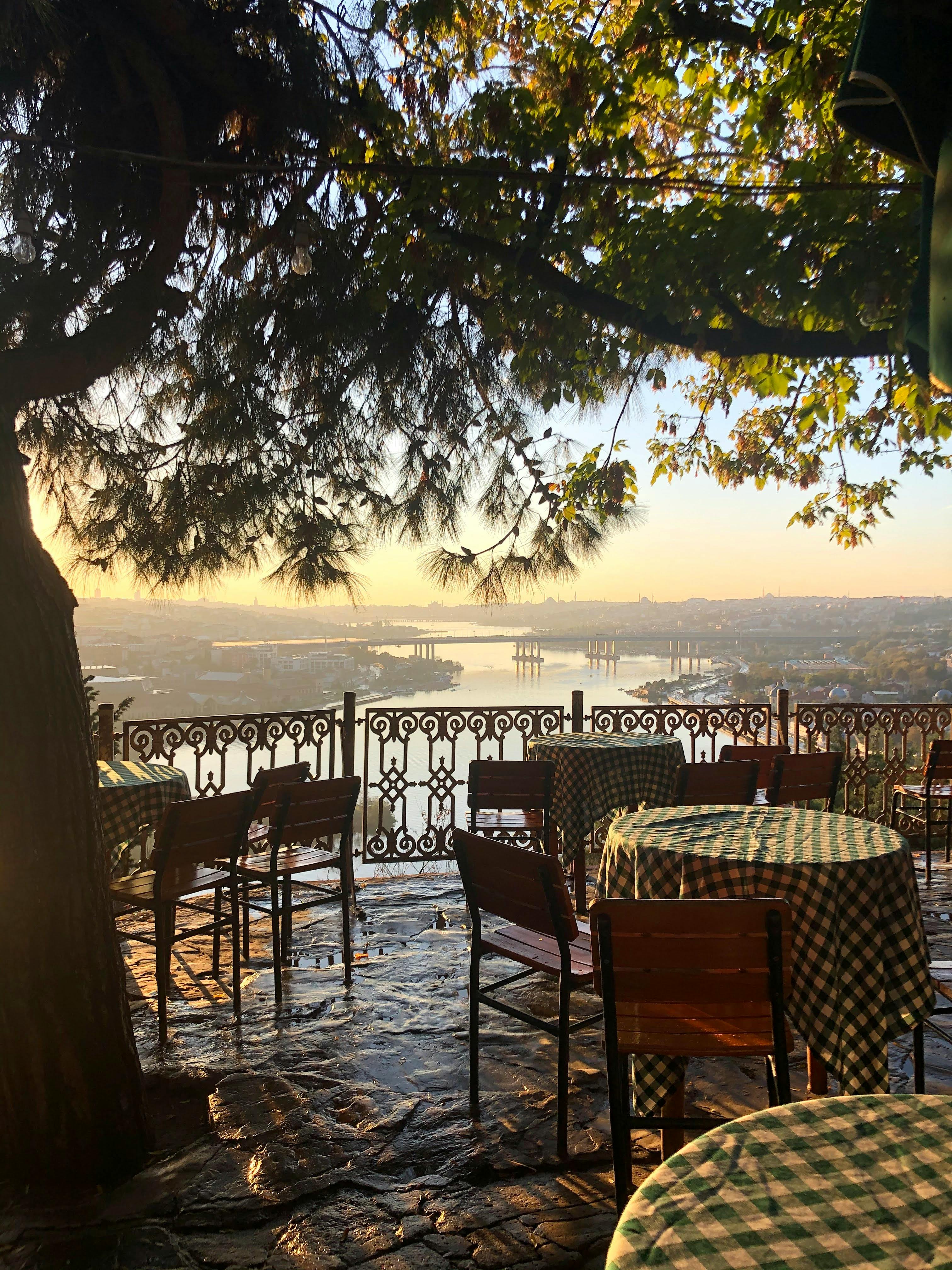 Scenic Café Overlooking Istanbul at Sunset · Free Stock Photo