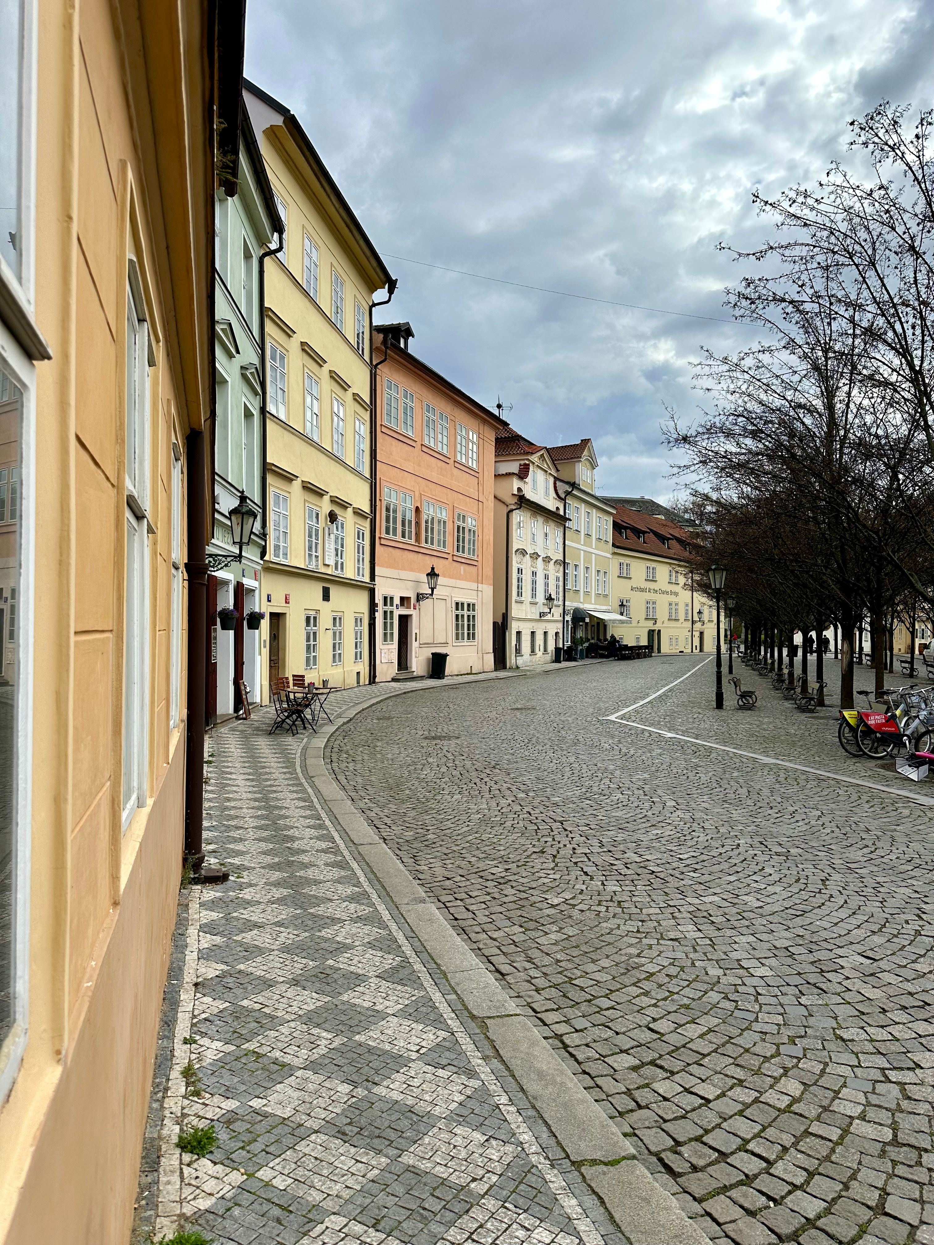 Charming Prague Street with Colorful Architecture · Free Stock Photo
