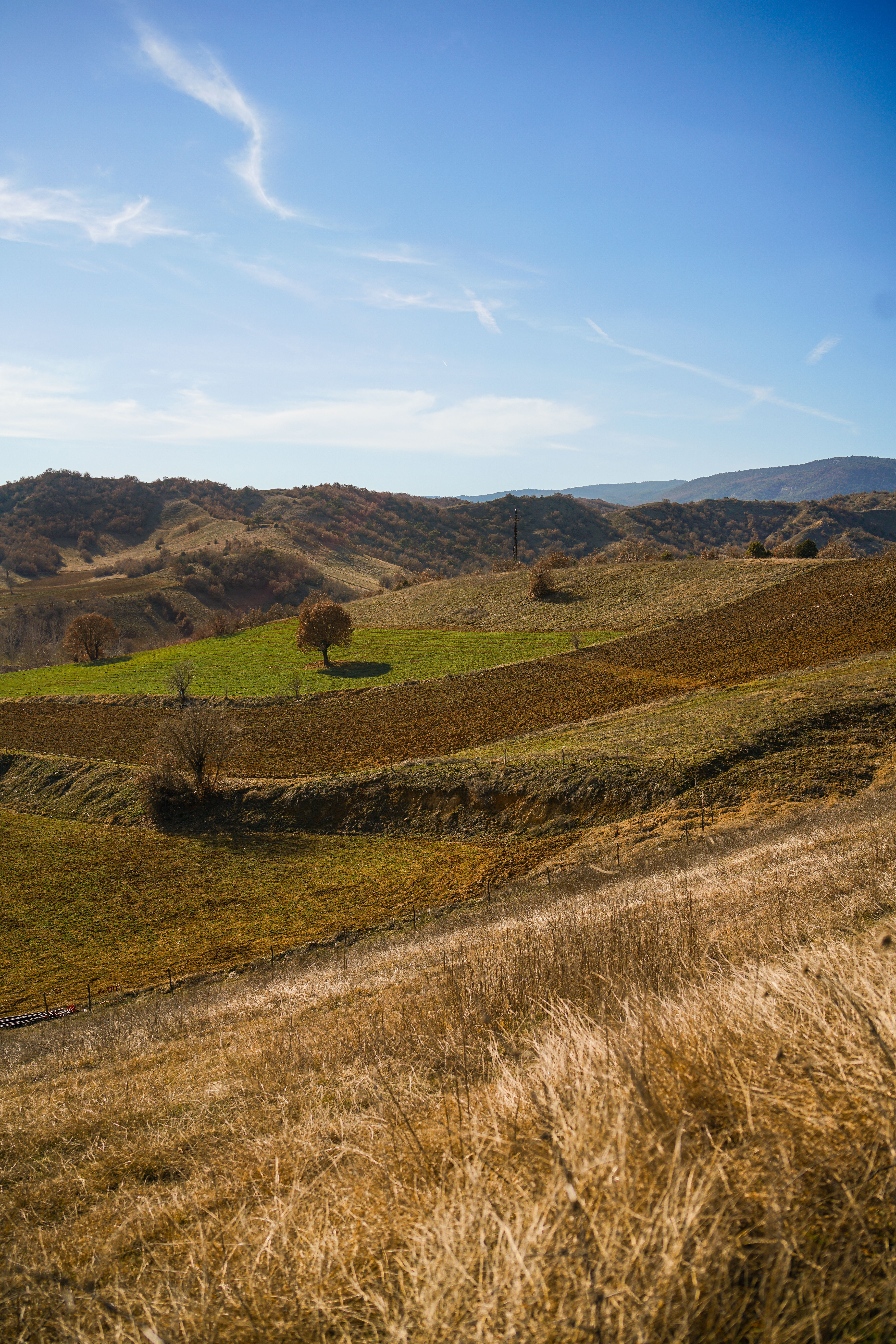 Idyllic Rolling Hills Landscape Under Clear Blue Sky · Free Stock Photo
