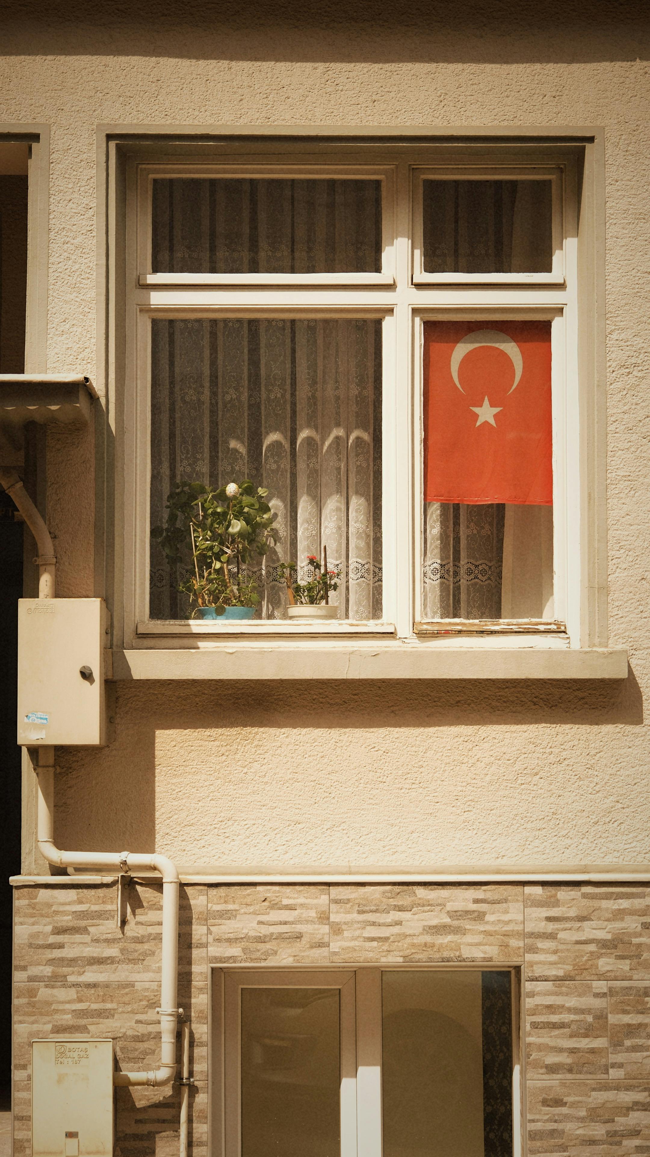 Turkish Flag in Bursa Window Display · Free Stock Photo
