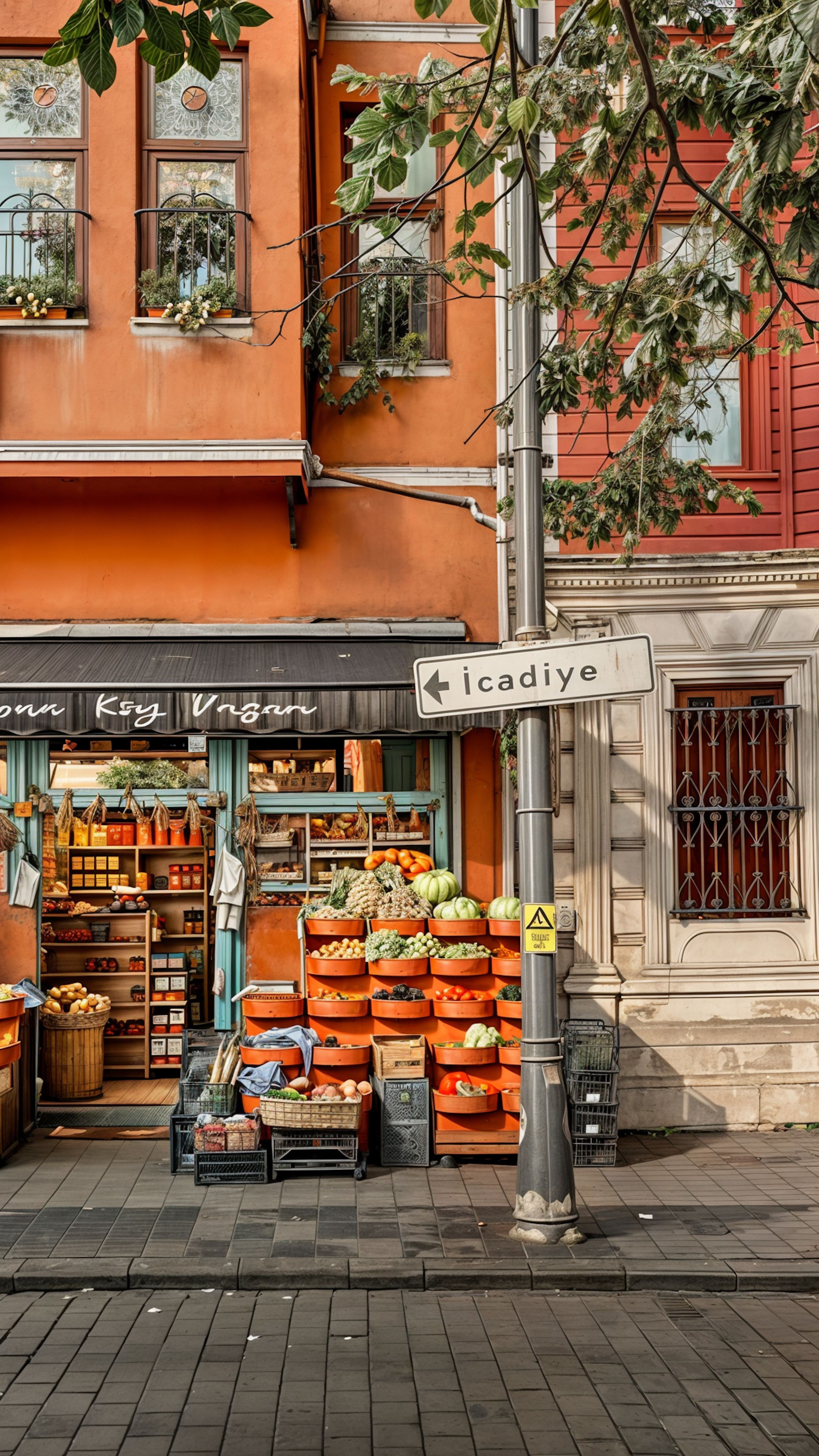 Charming Street Market with Colorful Produce Display · Free Stock Photo