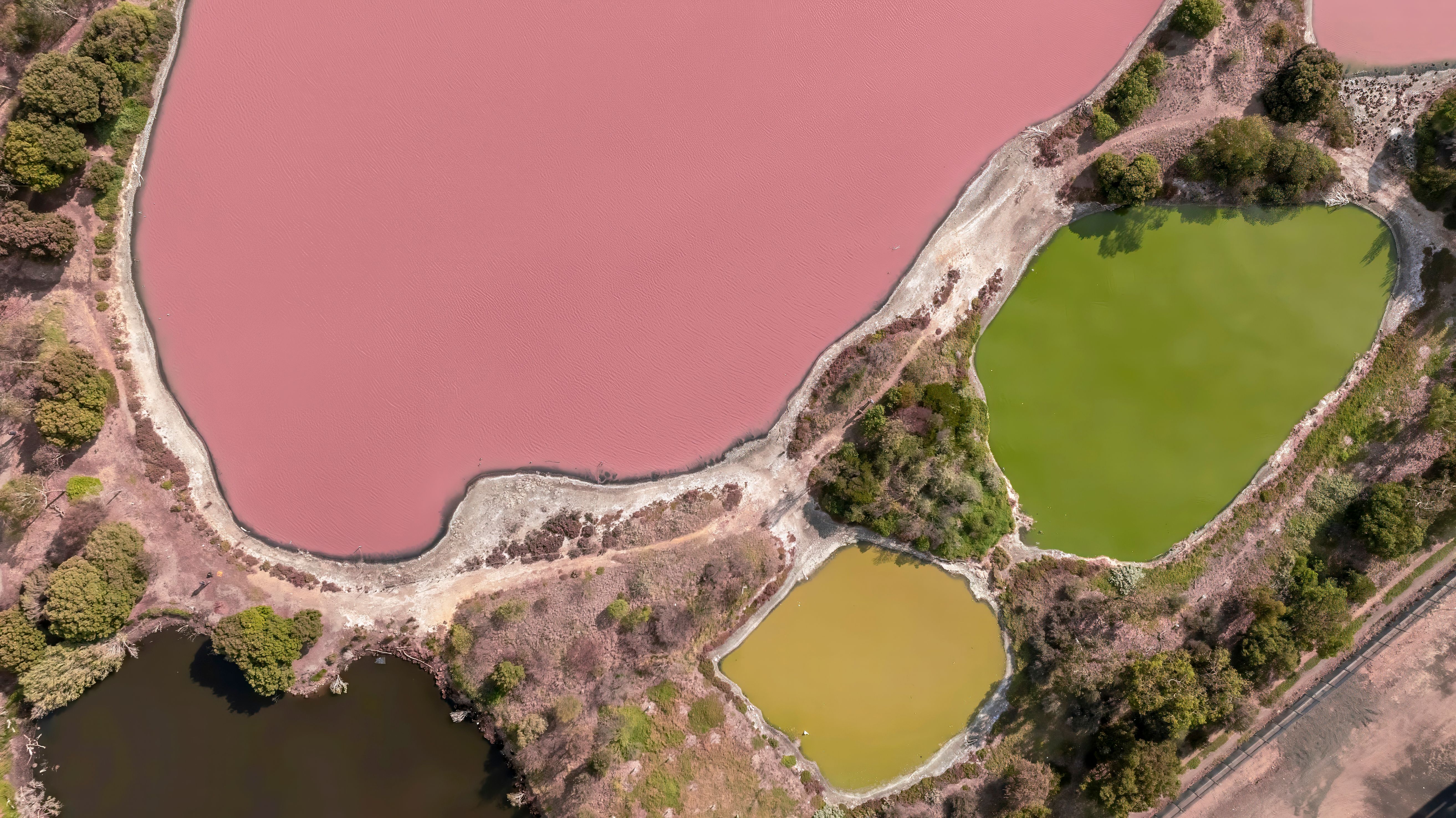 Aerial View of Vibrant Colored Lakes in Australia · Free Stock Photo