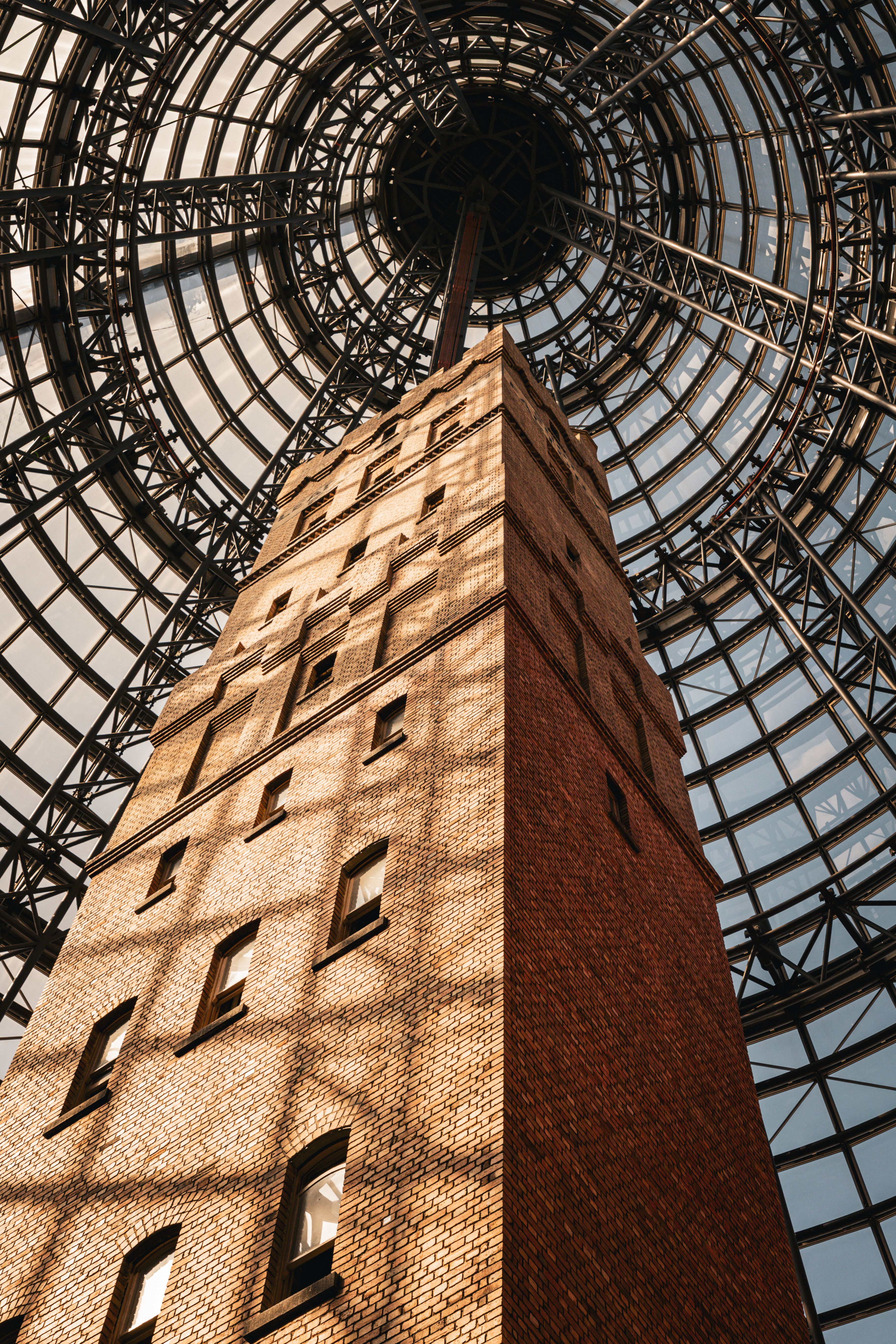 Glass Dome with Brick Tower Architecture · Free Stock Photo