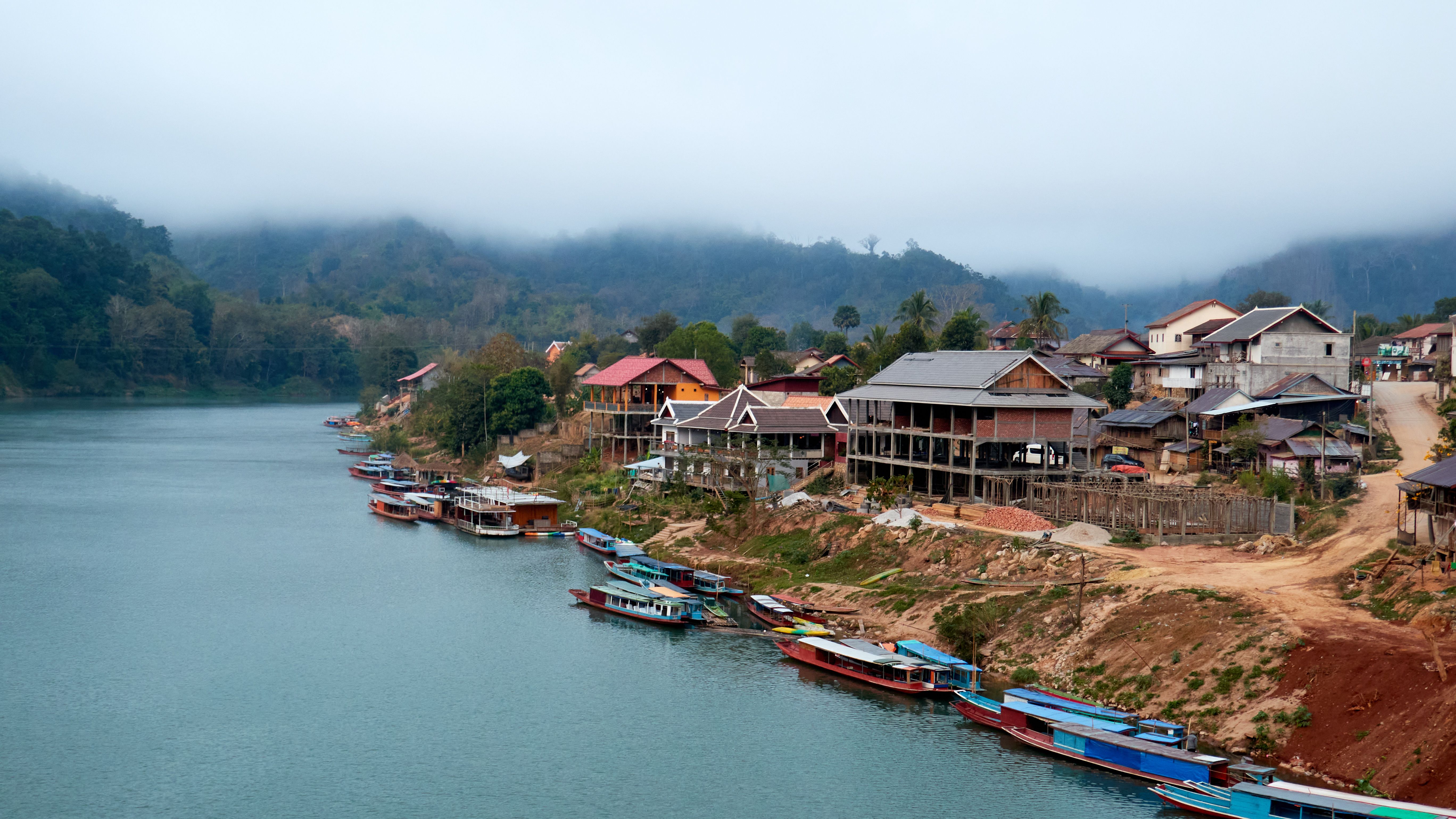 Serene Riverside View in Nong Khiaw, Laos · Free Stock Photo