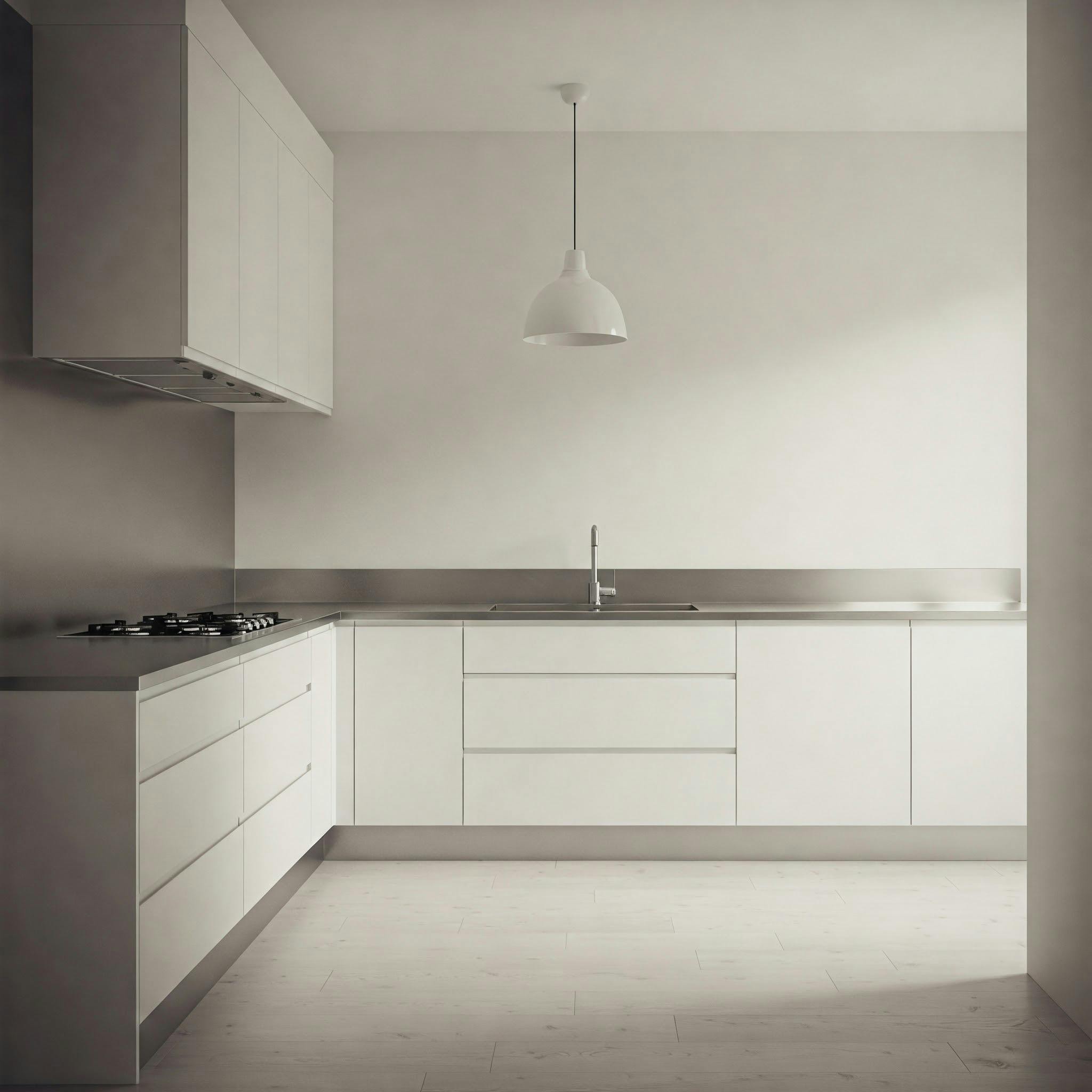Modern Minimalist White Kitchen Design · Free Stock Photo