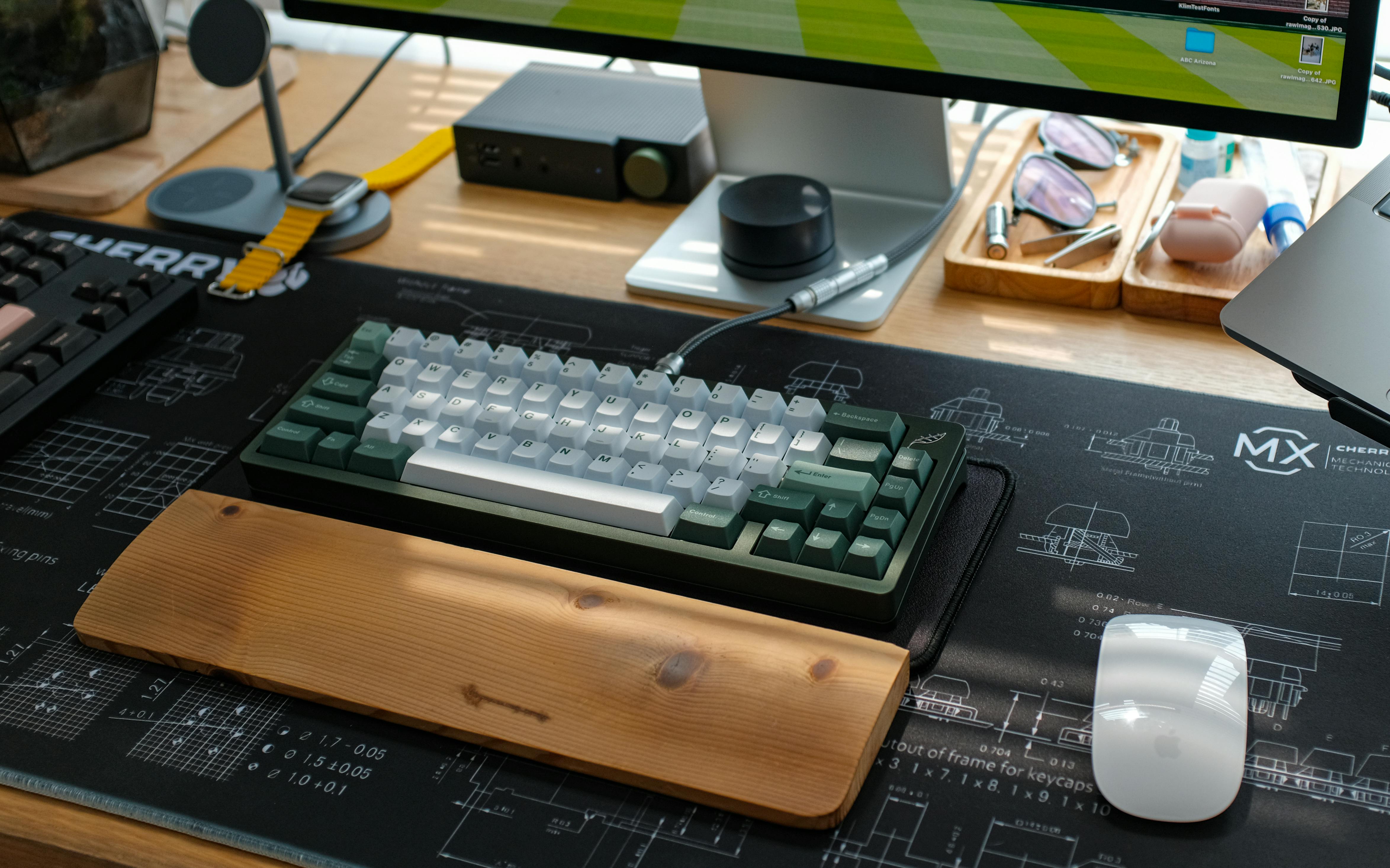 Ergonomic Workspace with Mechanical Keyboard · Free Stock Photo