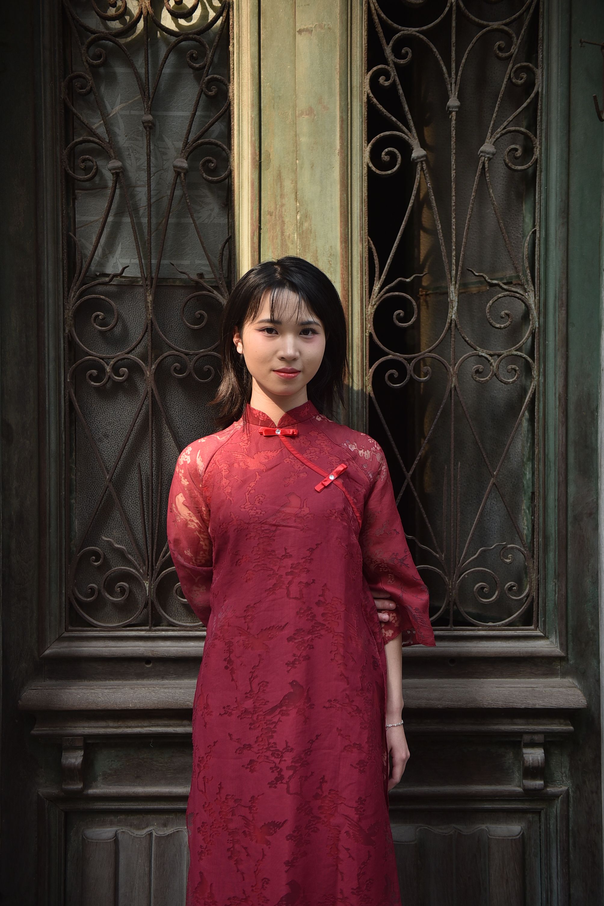 Portrait of Woman in Traditional Red Dress · Free Stock Photo