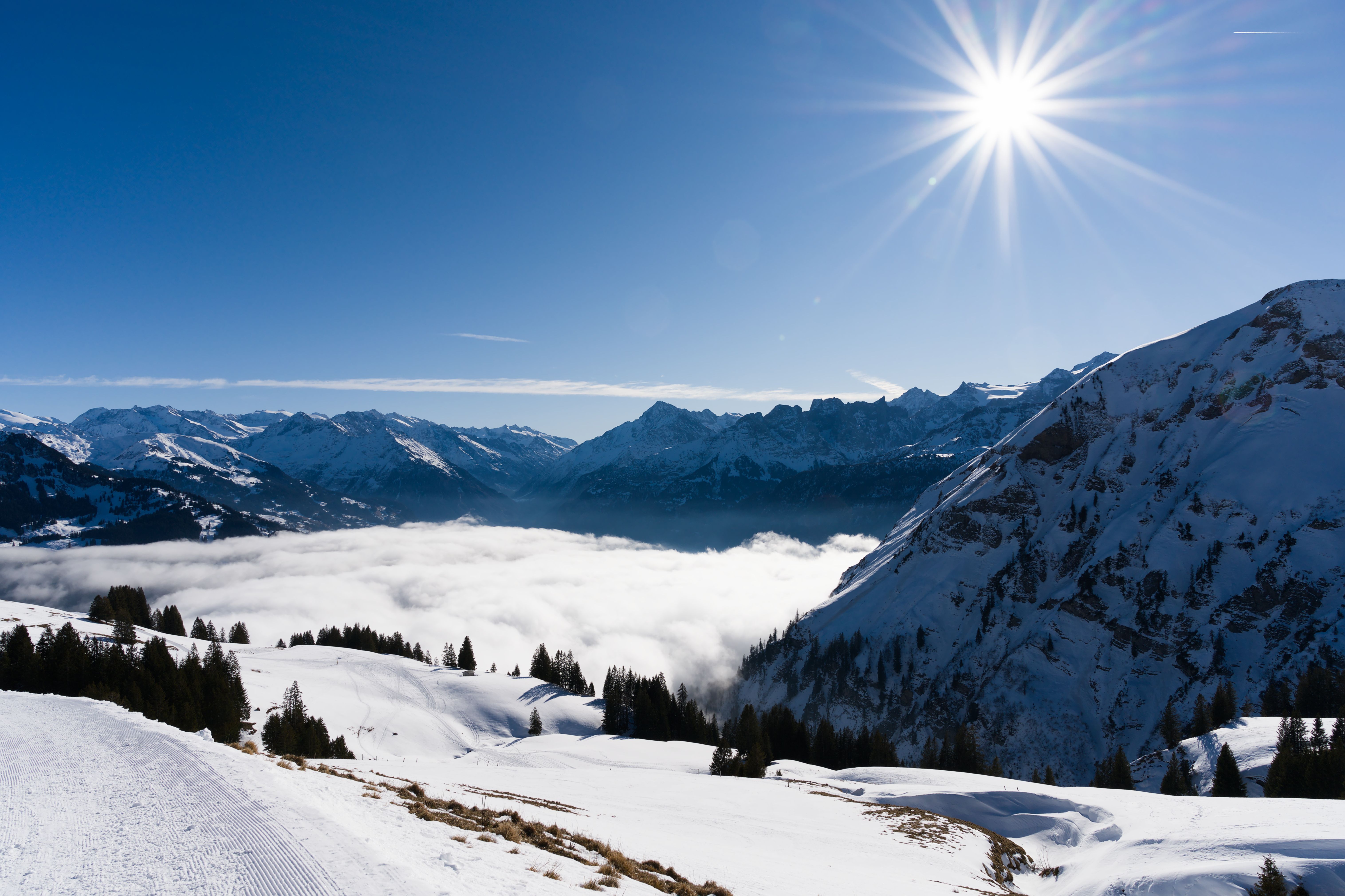 Majestic Swiss Alps under Clear Blue Sky · Free Stock Photo