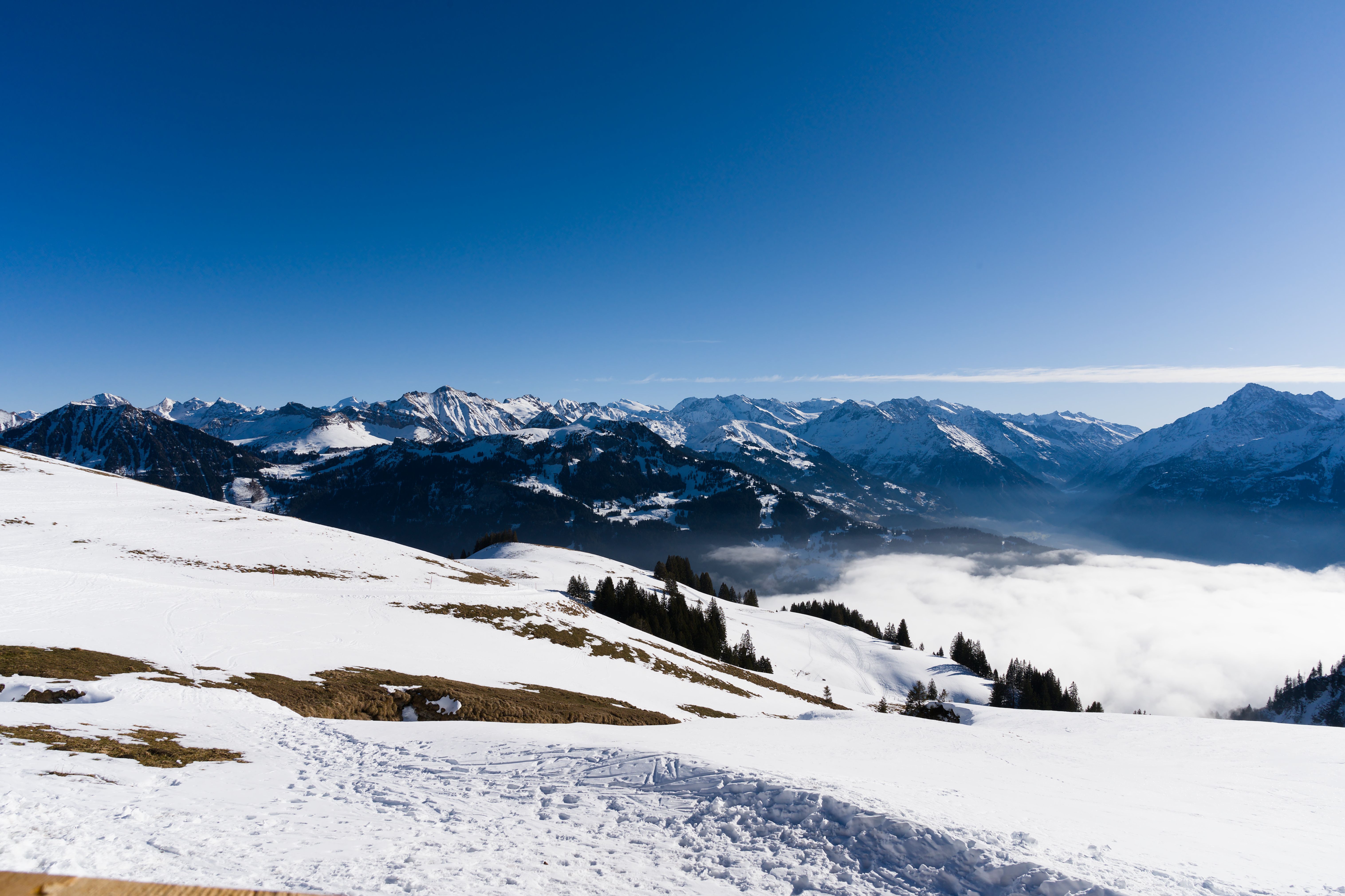 Stunning Swiss Alps Winter Landscape View · Free Stock Photo