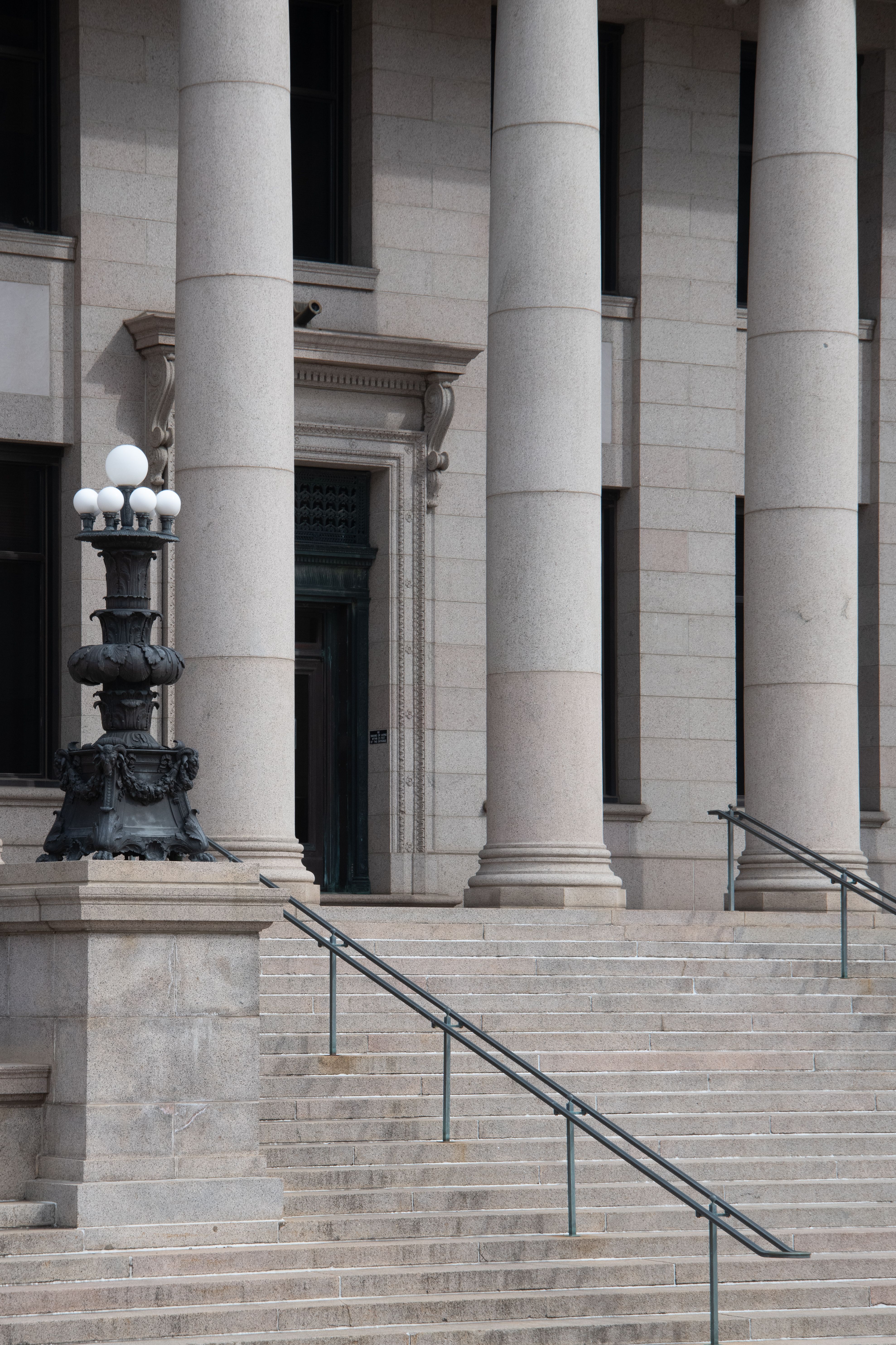 Elegant Colonial Style Building with Grand Staircase · Free Stock Photo