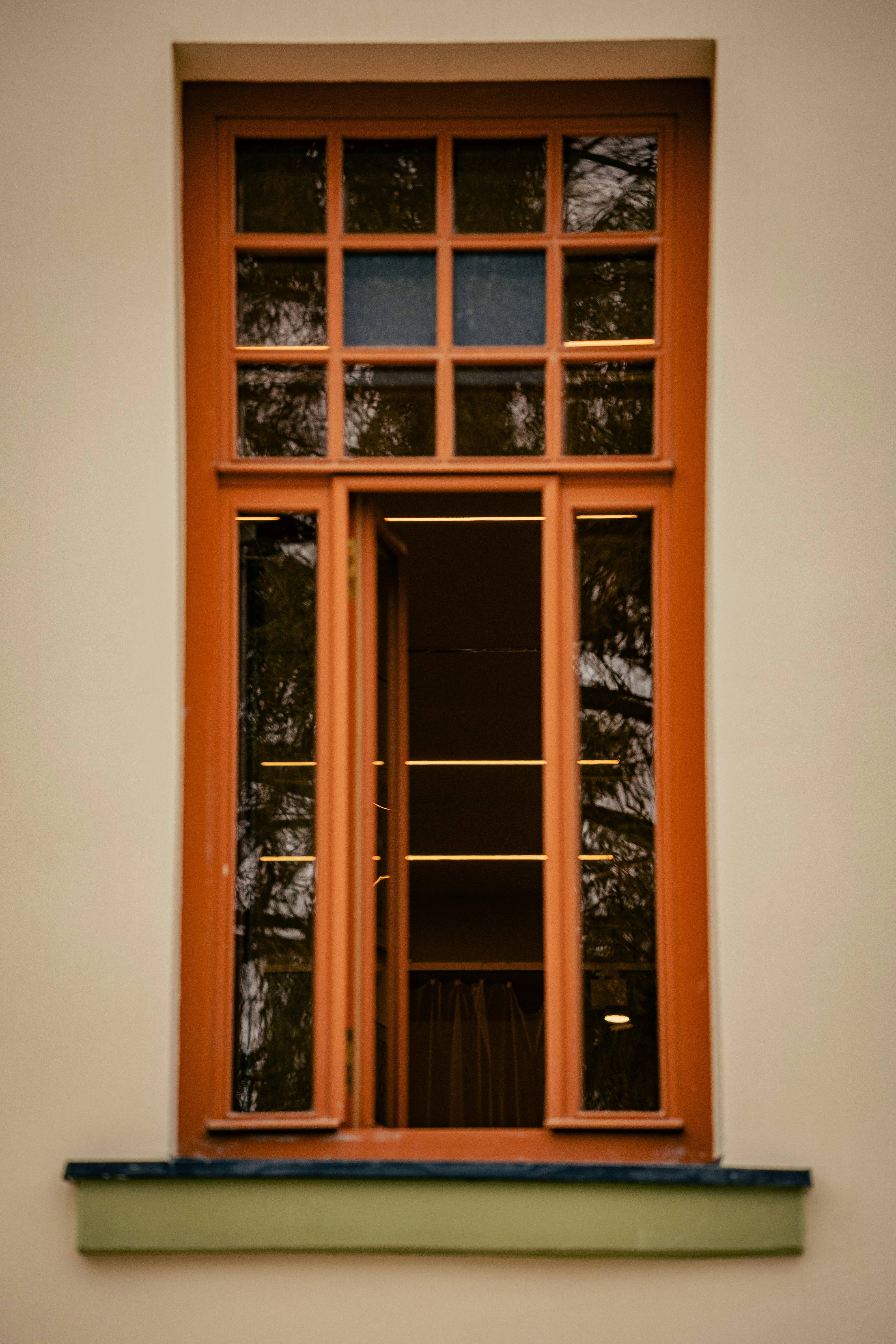 Elegant Wooden Framed Window Exterior View · Free Stock Photo