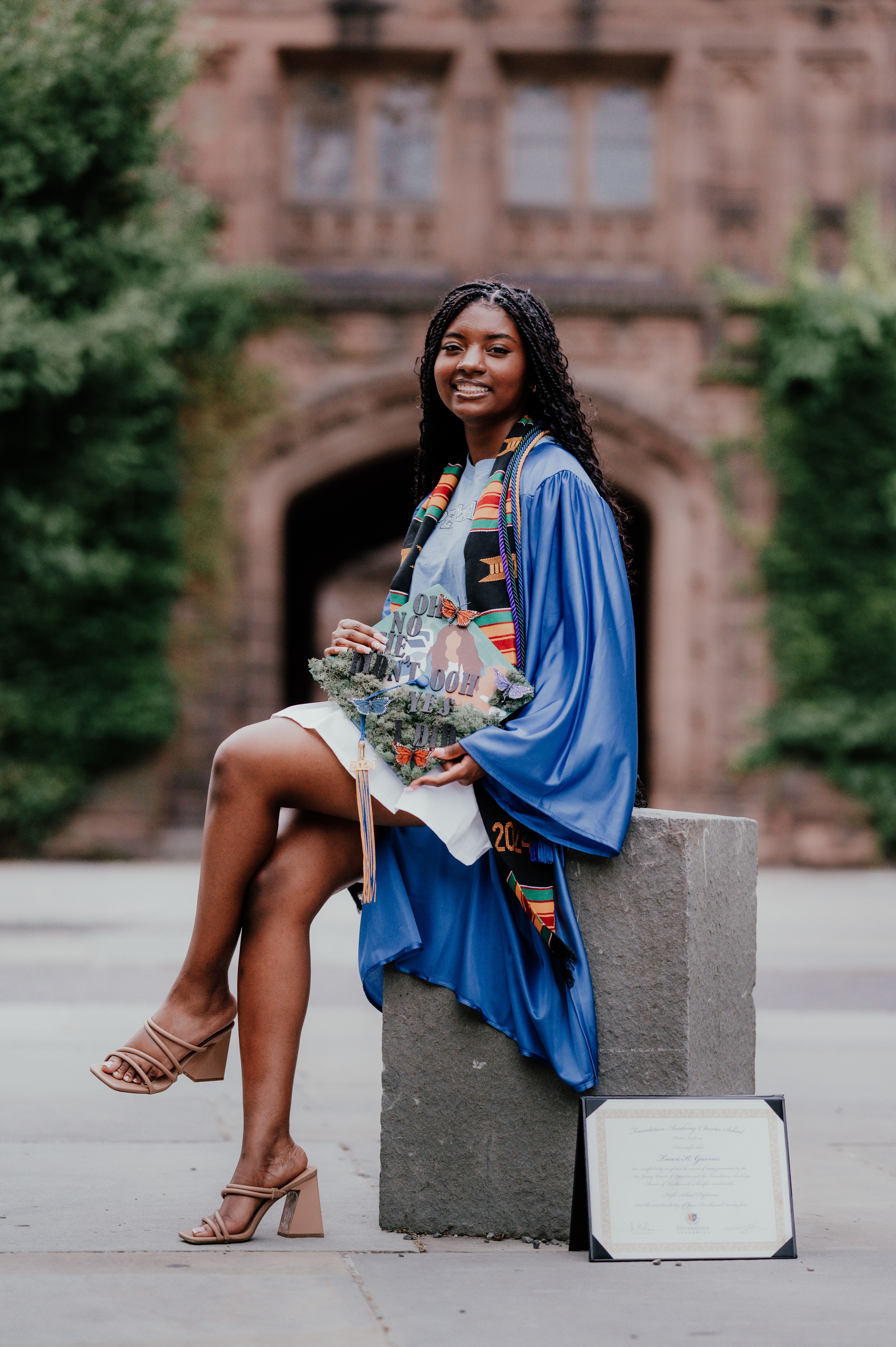 Graduation Portrait of a Young Woman in Blue · Free Stock Photo