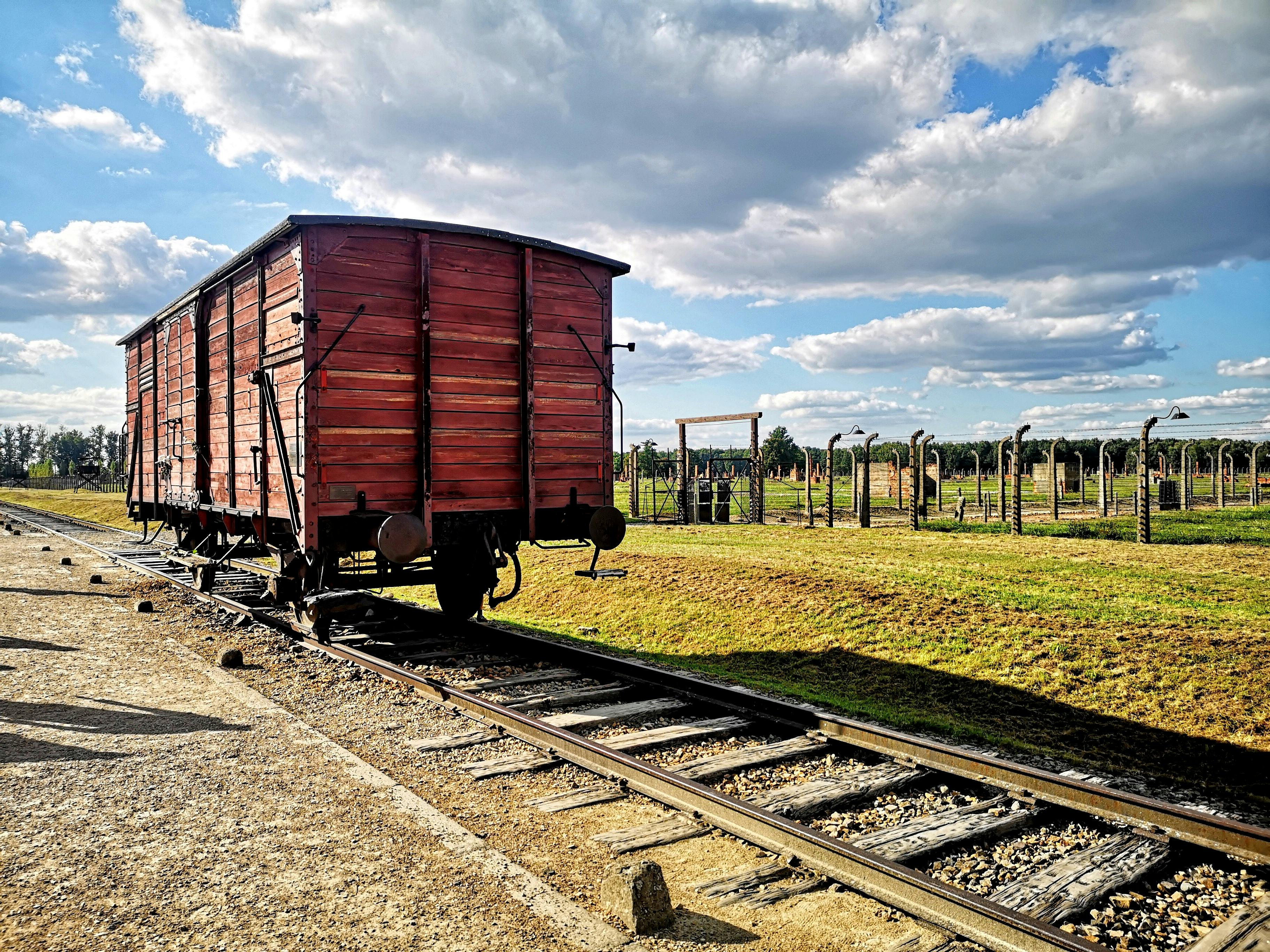 Historic Train Car at Auschwitz-Birkenau Site · Free Stock Photo
