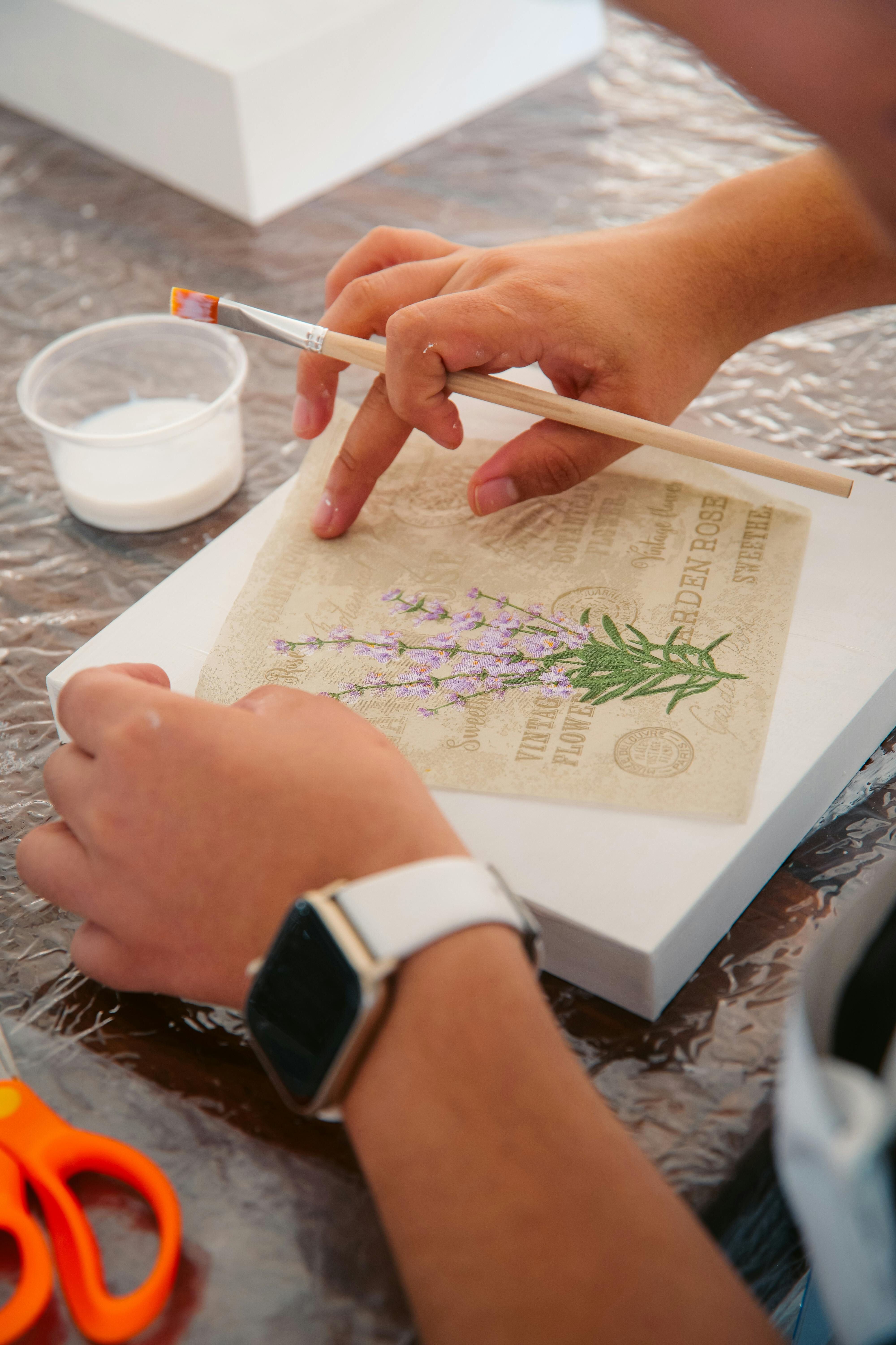 Creative DIY Decoupage Art with Floral Design · Free Stock Photo