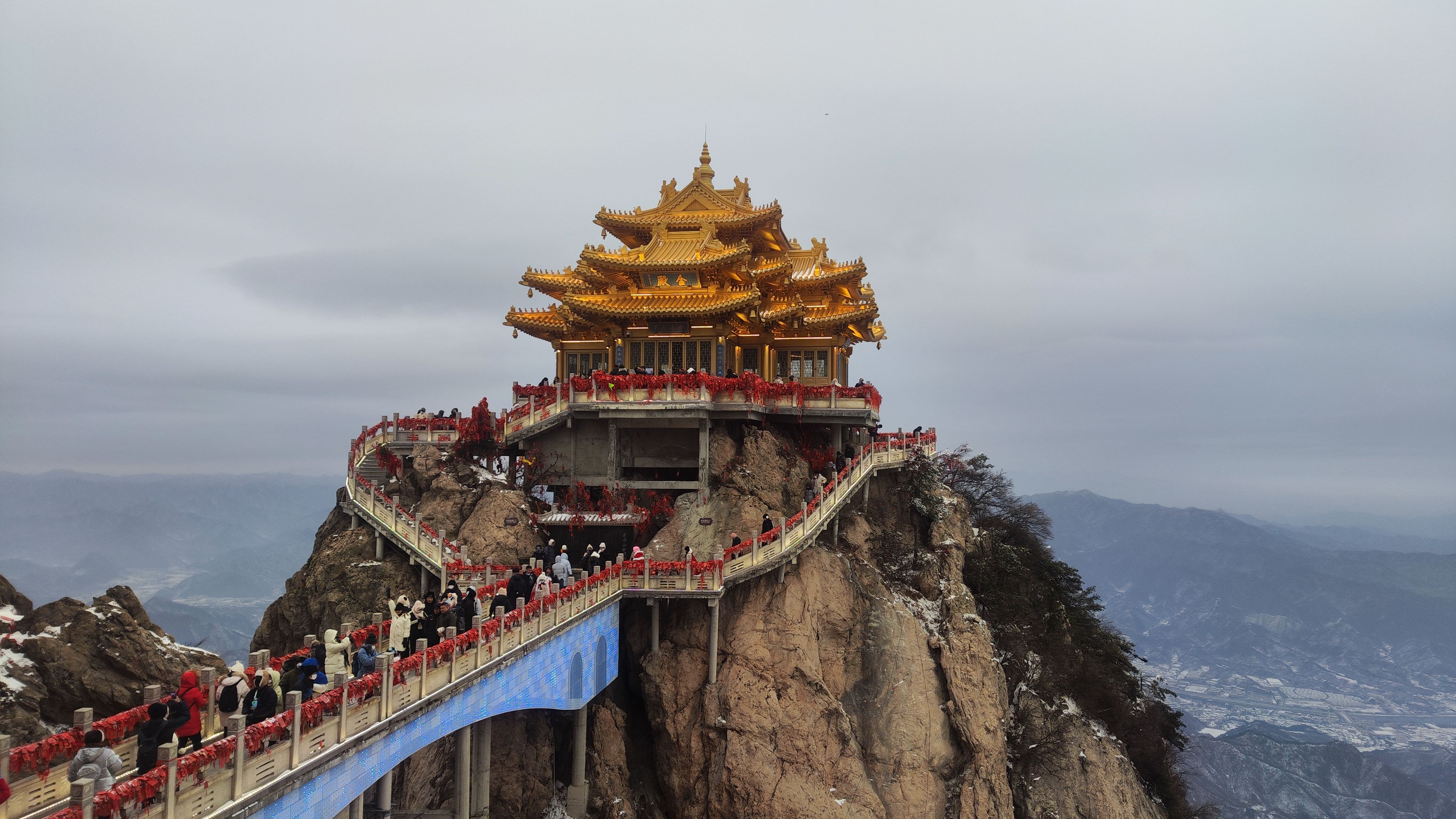 Majestic View of Golden Temple on Mount Tai · Free Stock Photo