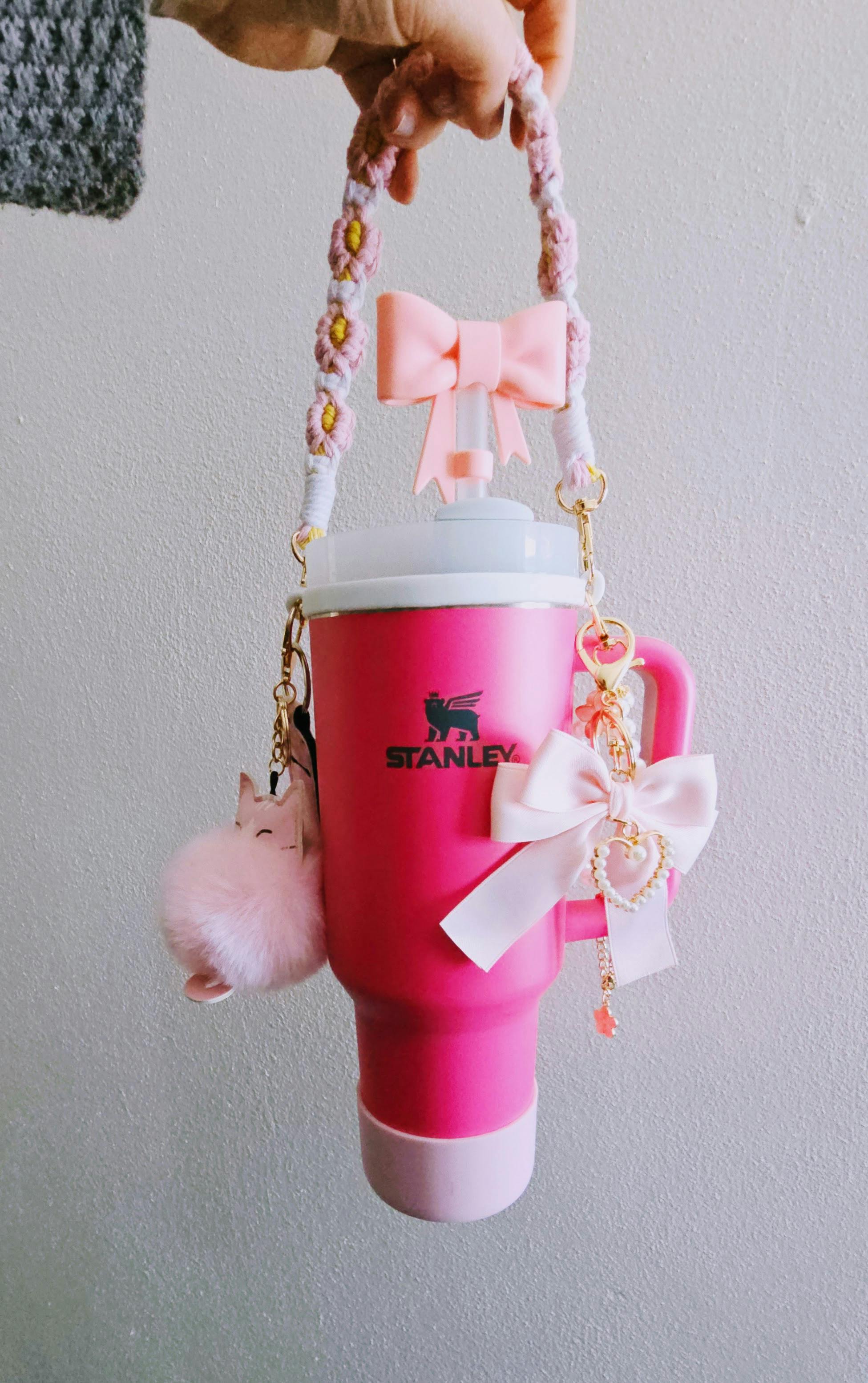 Pink Stanley Cup Decorated with Bows · Free Stock Photo