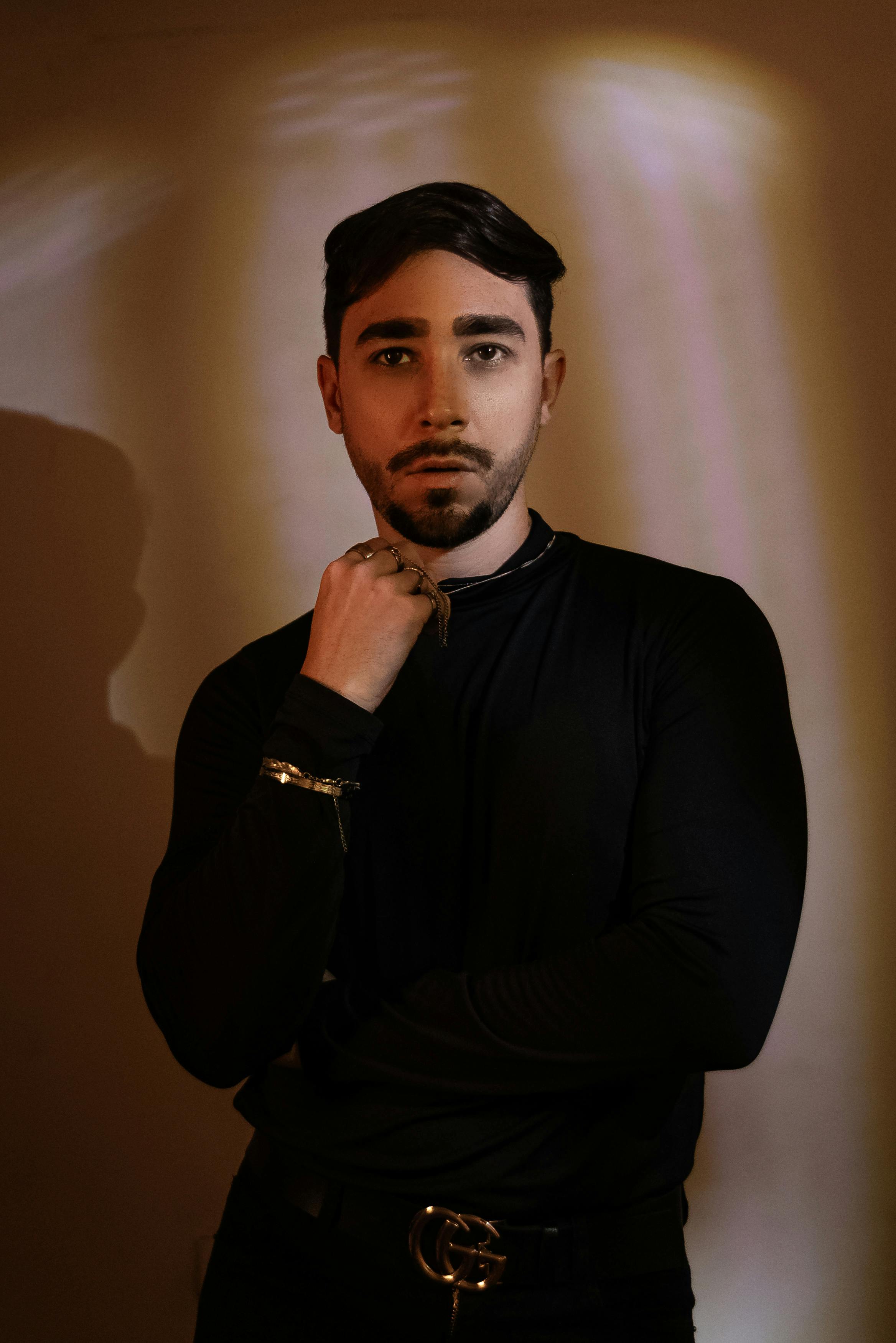 Dramatic Male Portrait in Studio Lighting · Free Stock Photo