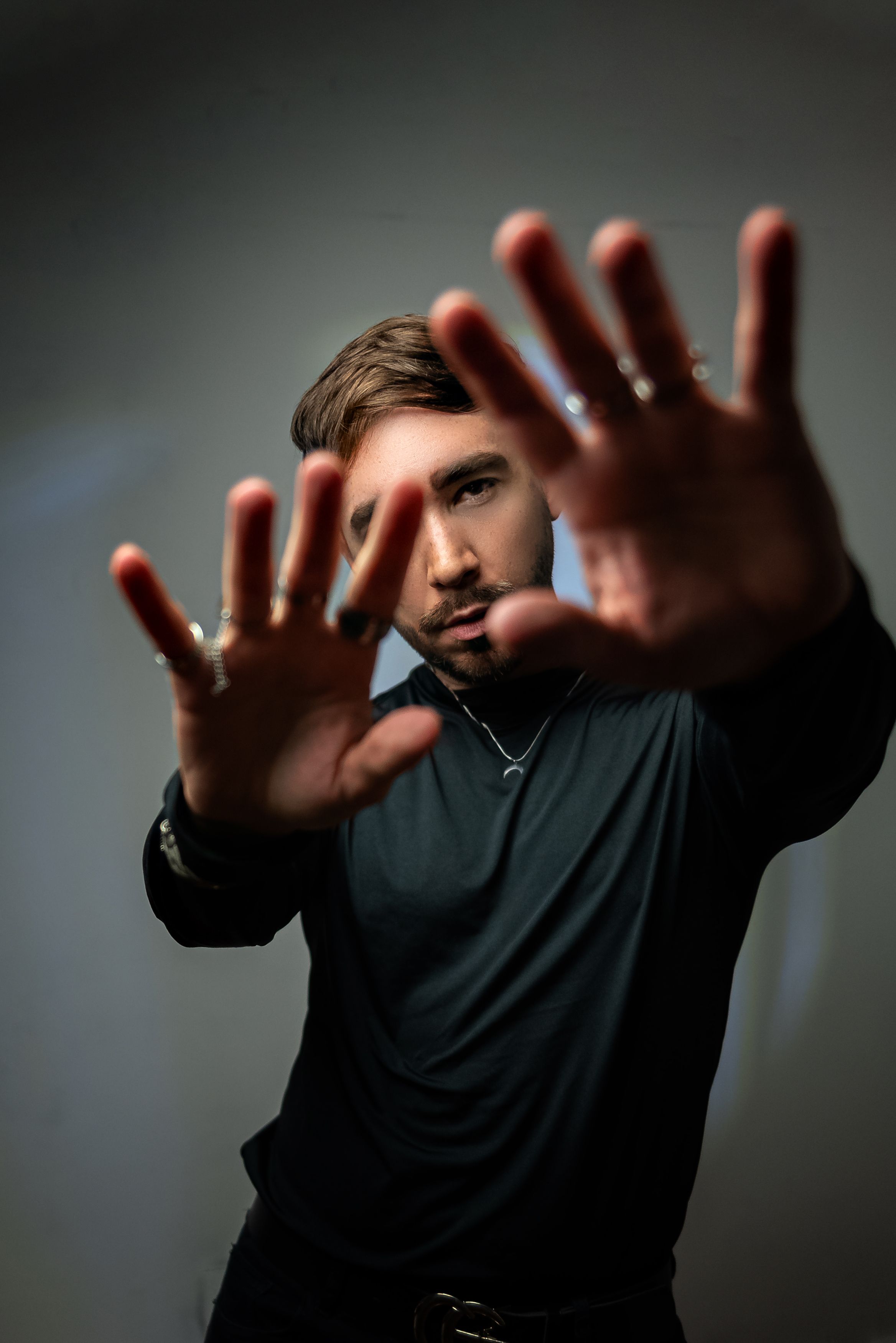 Creative Male Portrait with Dramatic Lighting · Free Stock Photo
