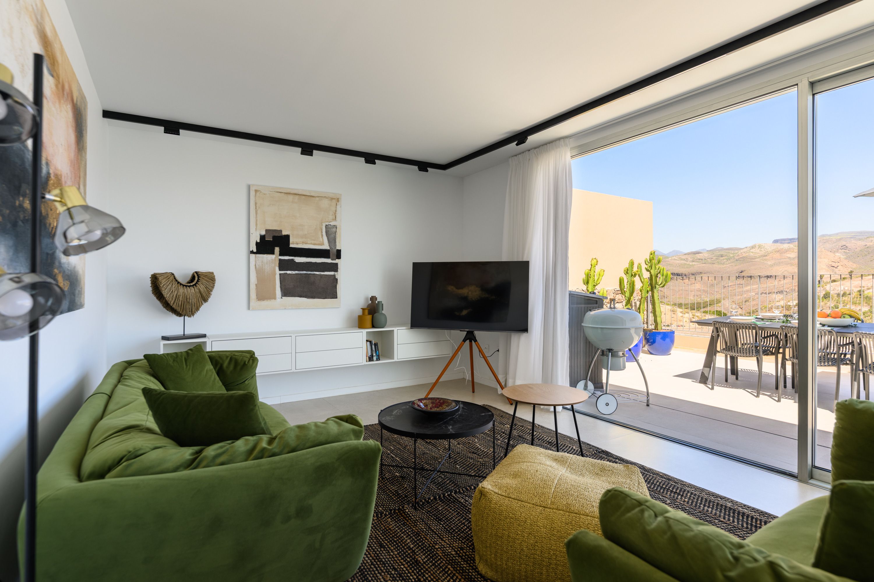 Modern Living Room with Outdoor View · Free Stock Photo