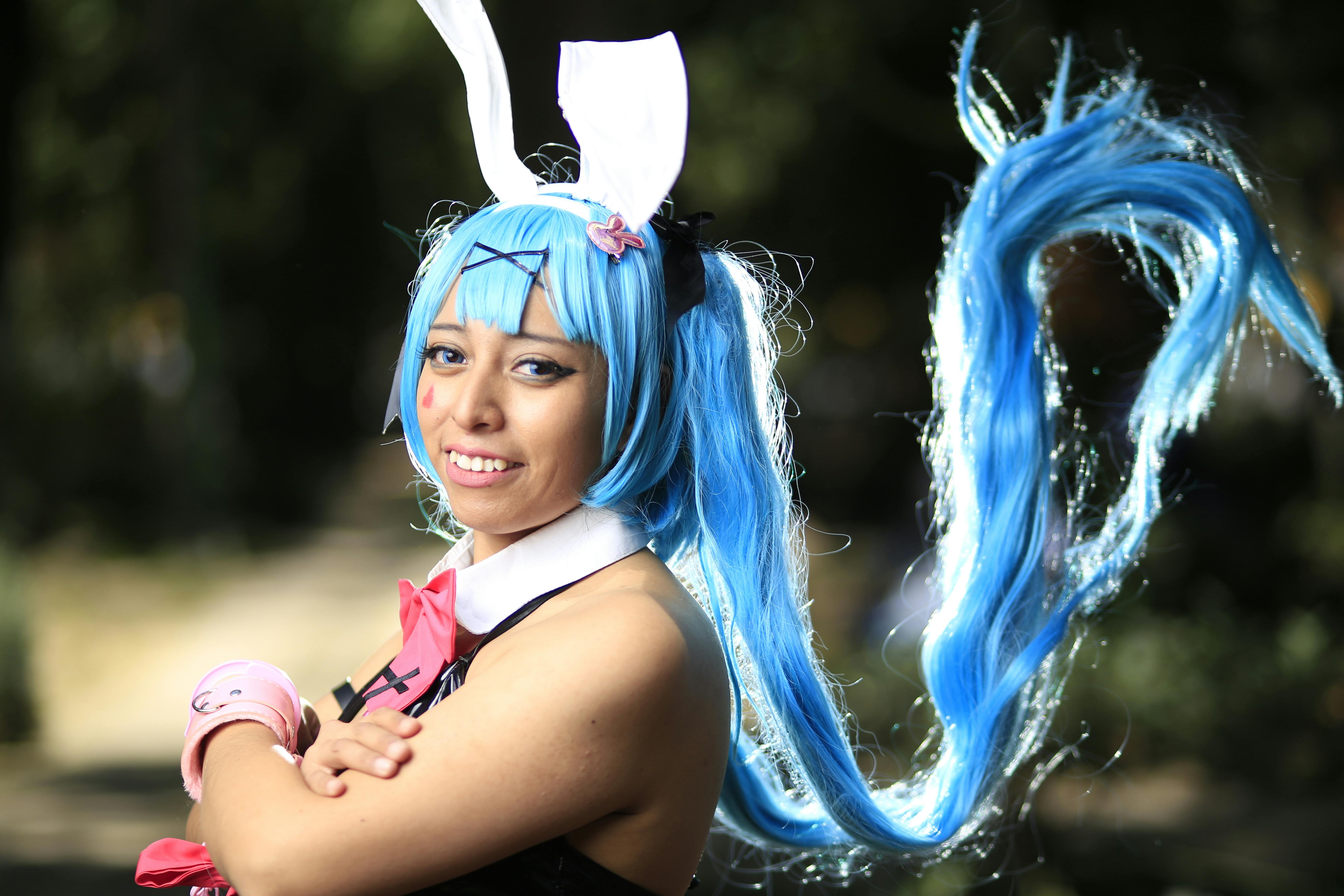 Cosplay Model with Blue Hair in Mexico City · Free Stock Photo