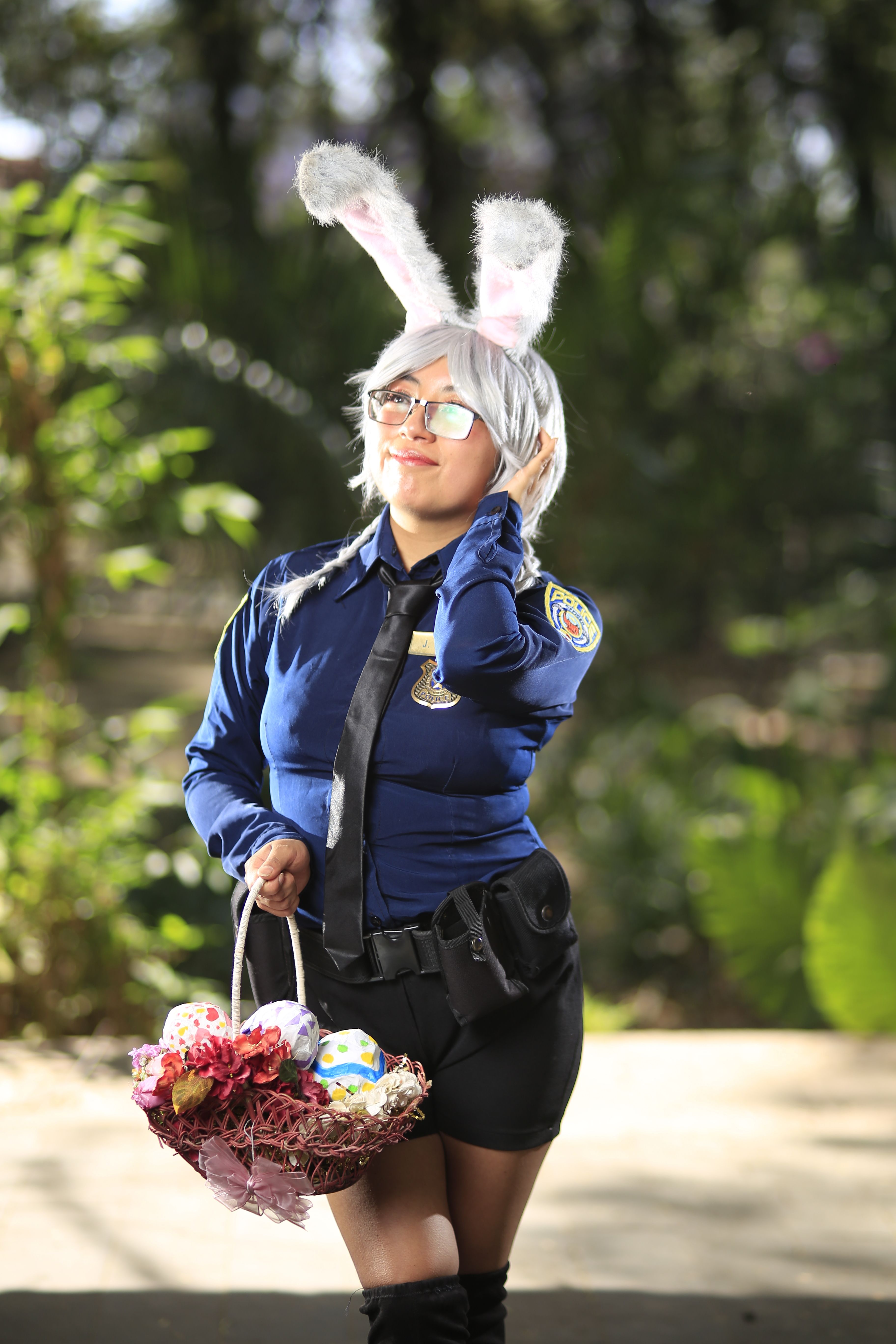 Cosplay Bunny Officer in Mexico City Park · Free Stock Photo