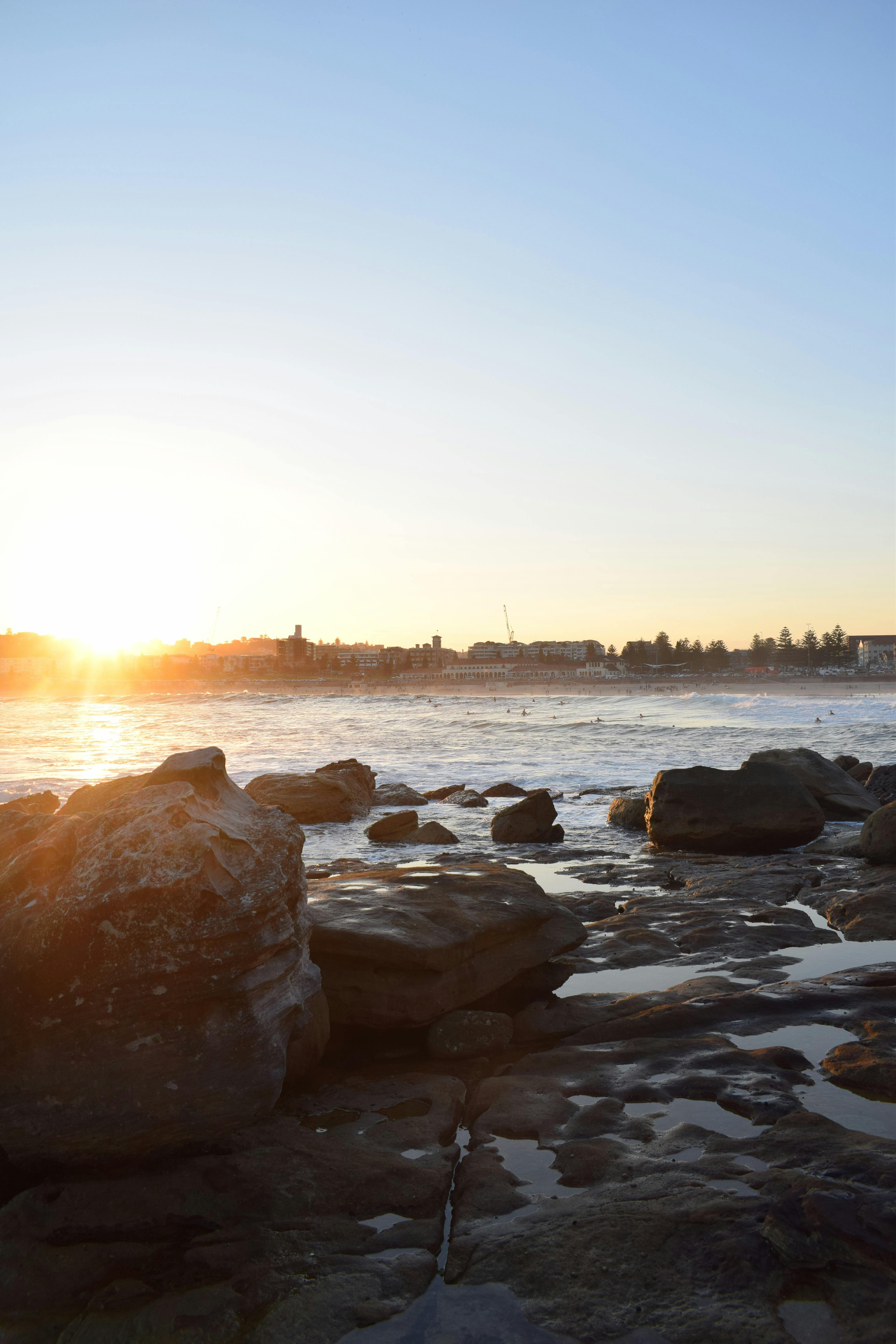Sunrise at Bondi Beach Rocks in Australia · Free Stock Photo