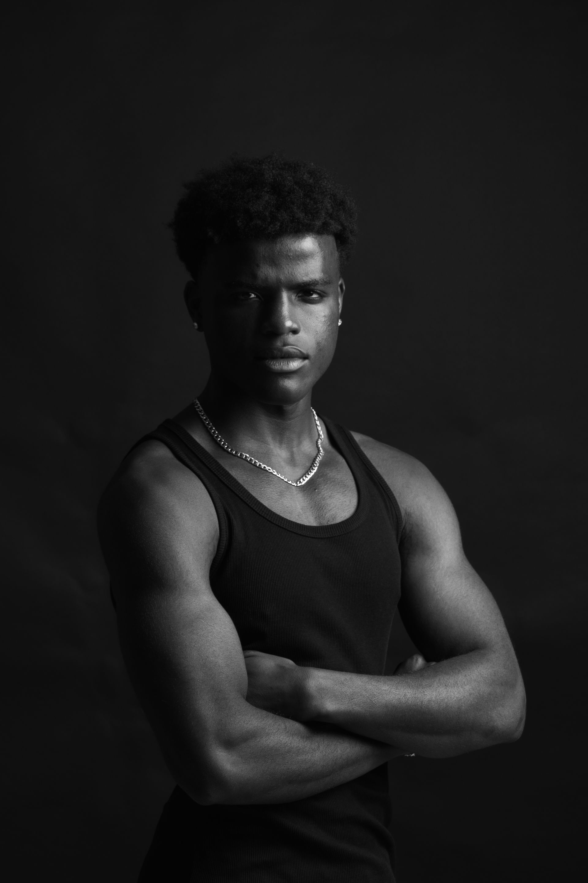 Powerful Black and White Portrait of a Strong Man · Free Stock Photo