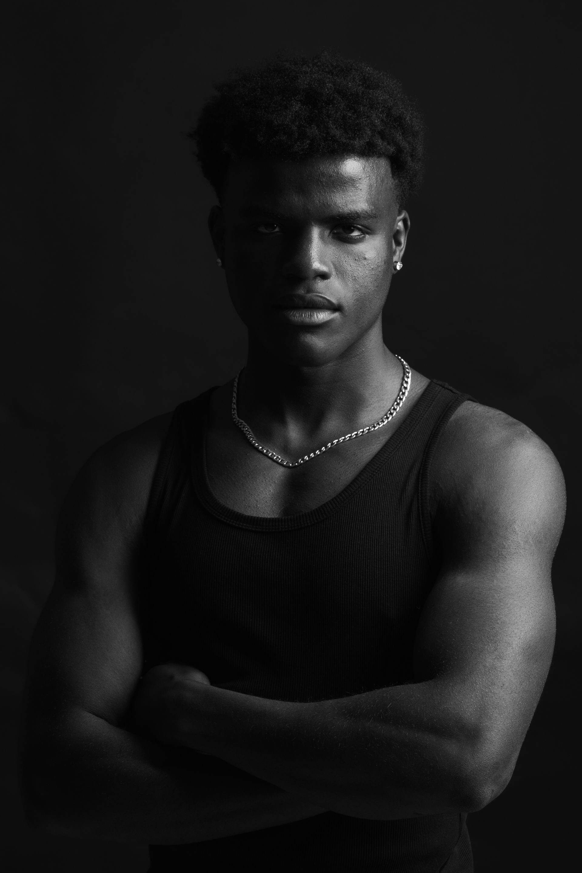 Powerful Black and White Portrait of a Strong Man · Free Stock Photo