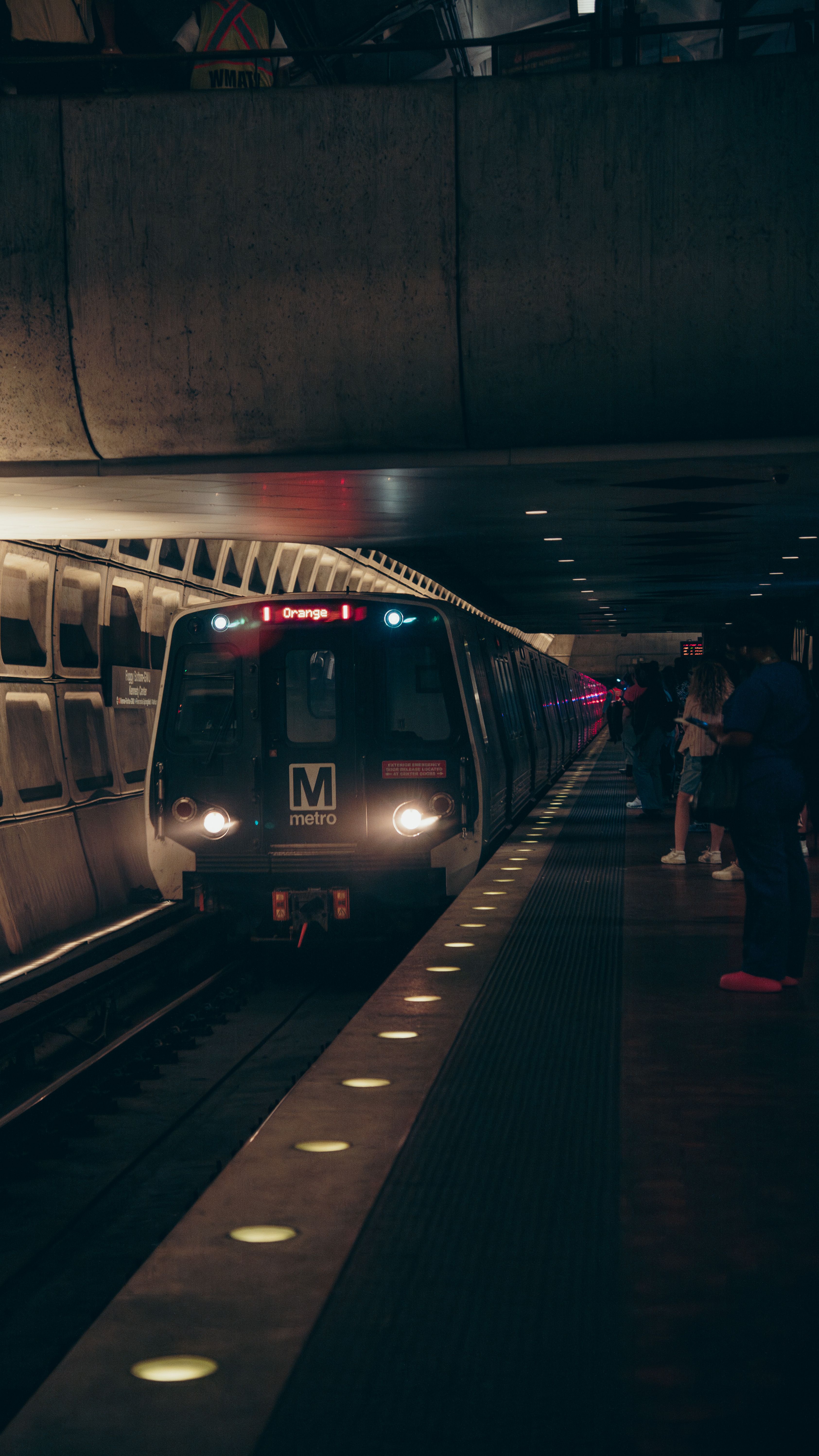Washington DC Metro Train in a Dimly Lit Station · Free Stock Photo