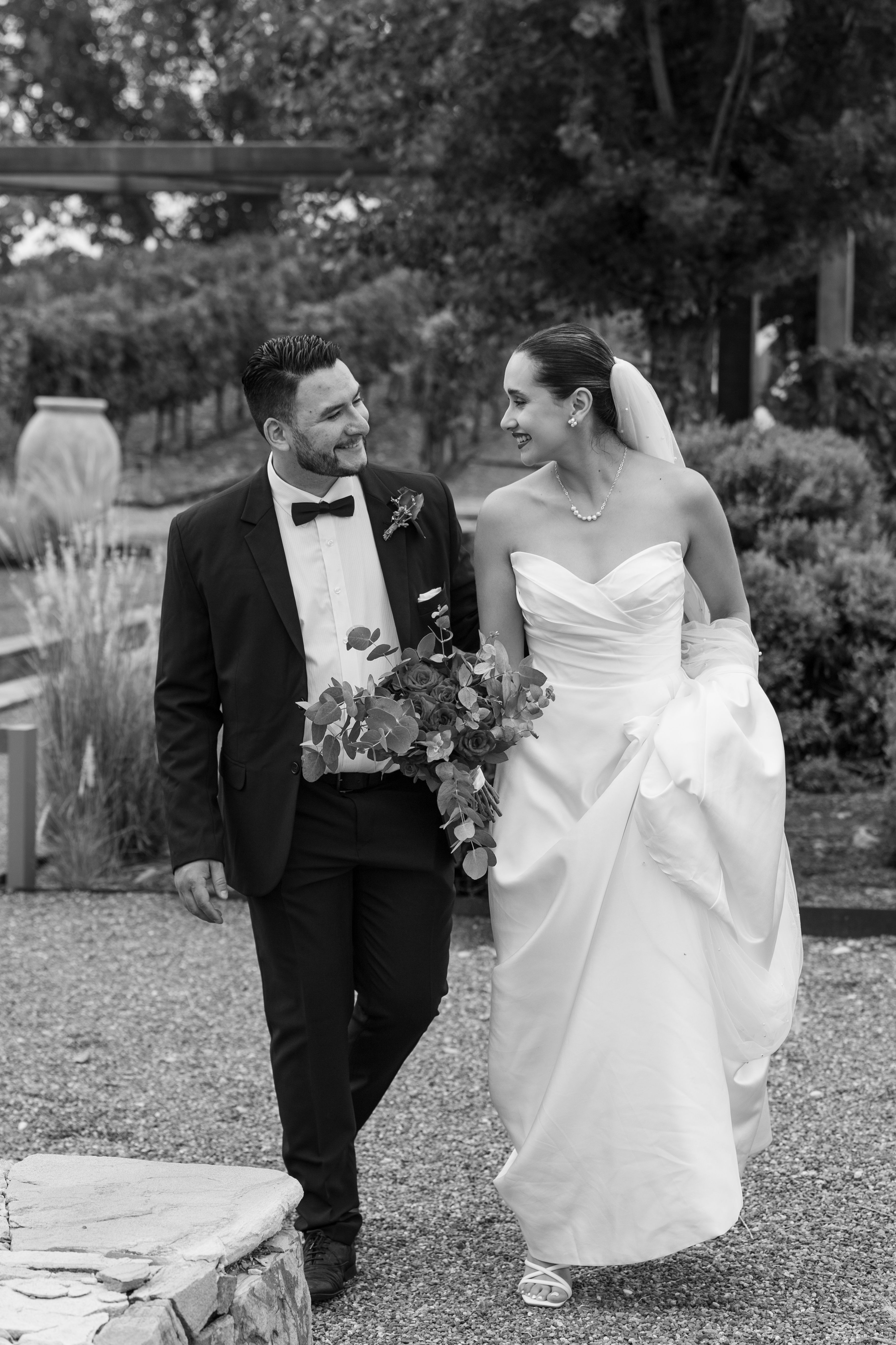 Elegant Outdoor Black and White Wedding Scene · Free Stock Photo