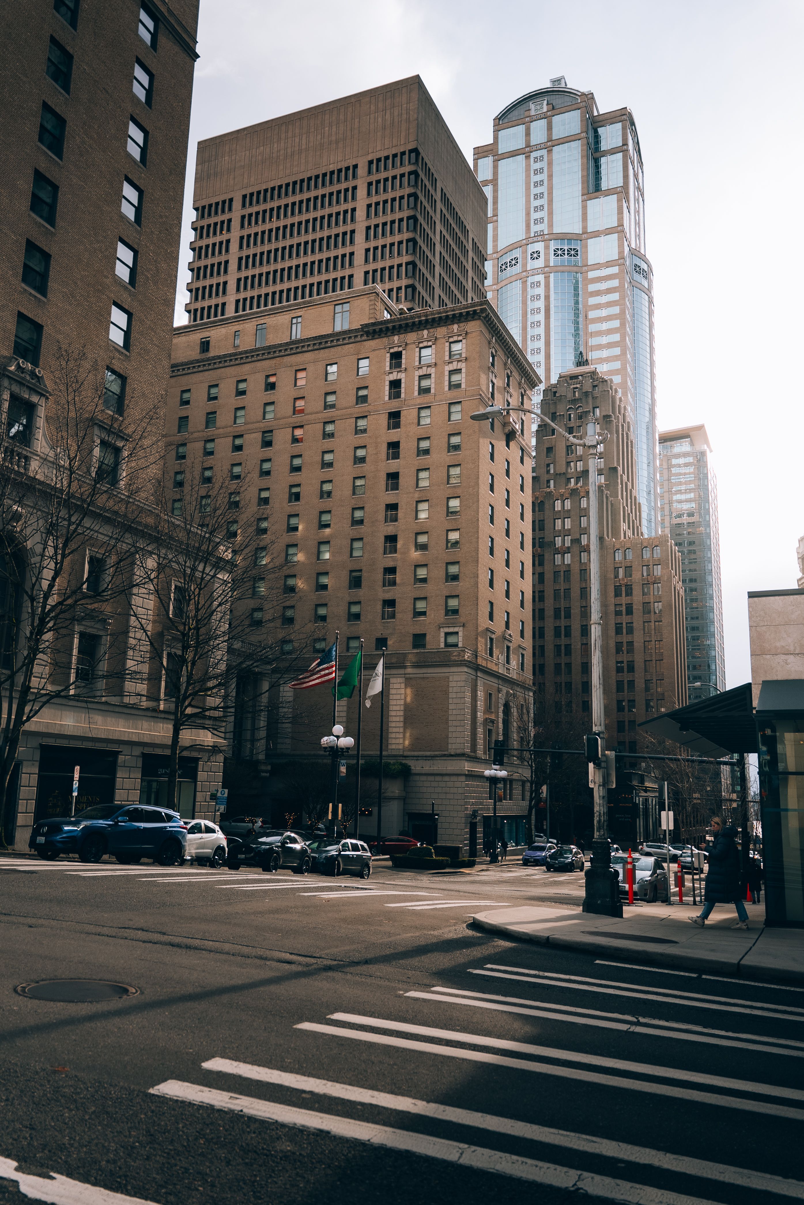 Street View of Downtown Seattle Skyscrapers · Free Stock Photo