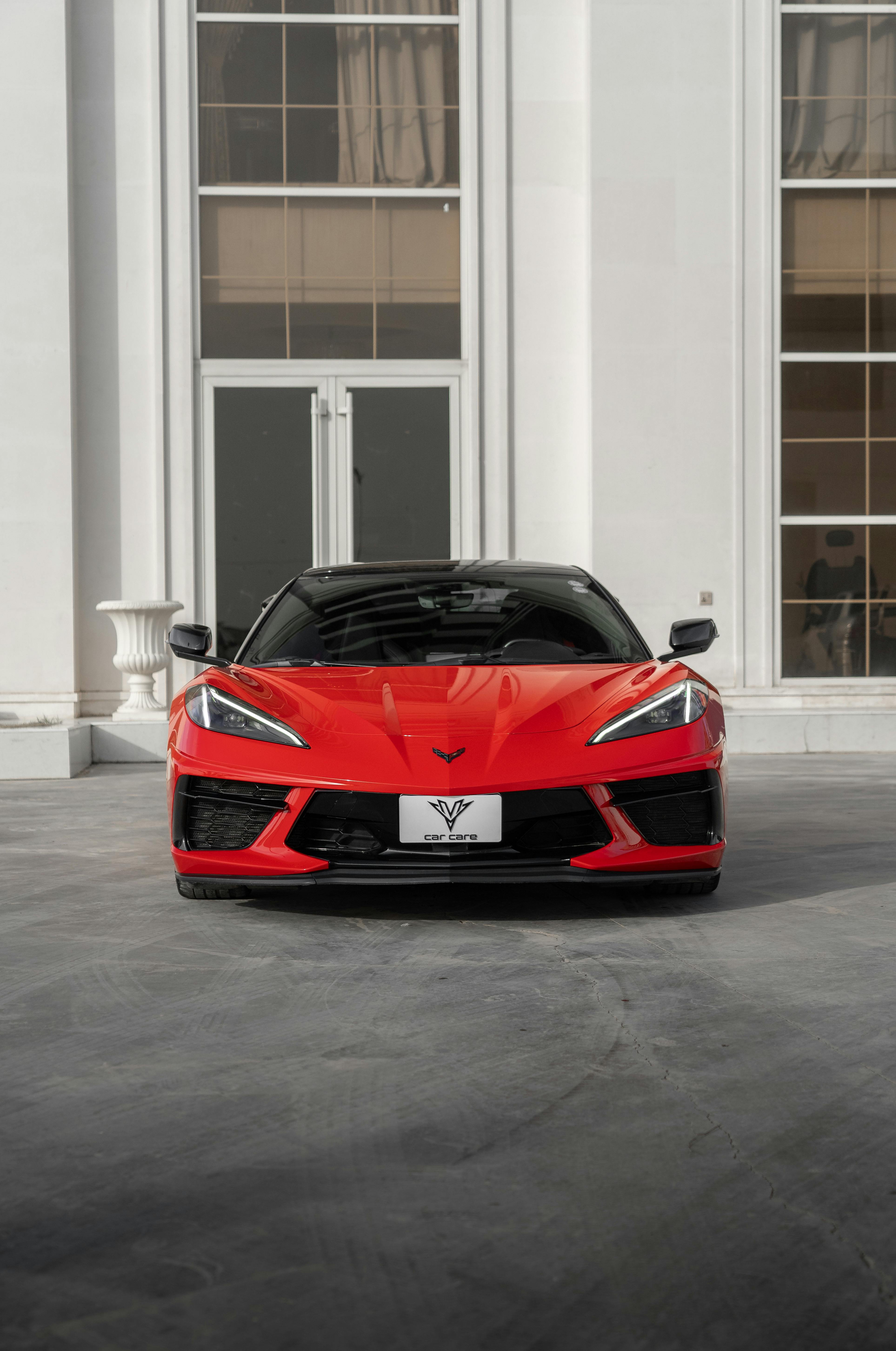 Red Sports Car in Urban Setting, Erbil, Iraq · Free Stock Photo