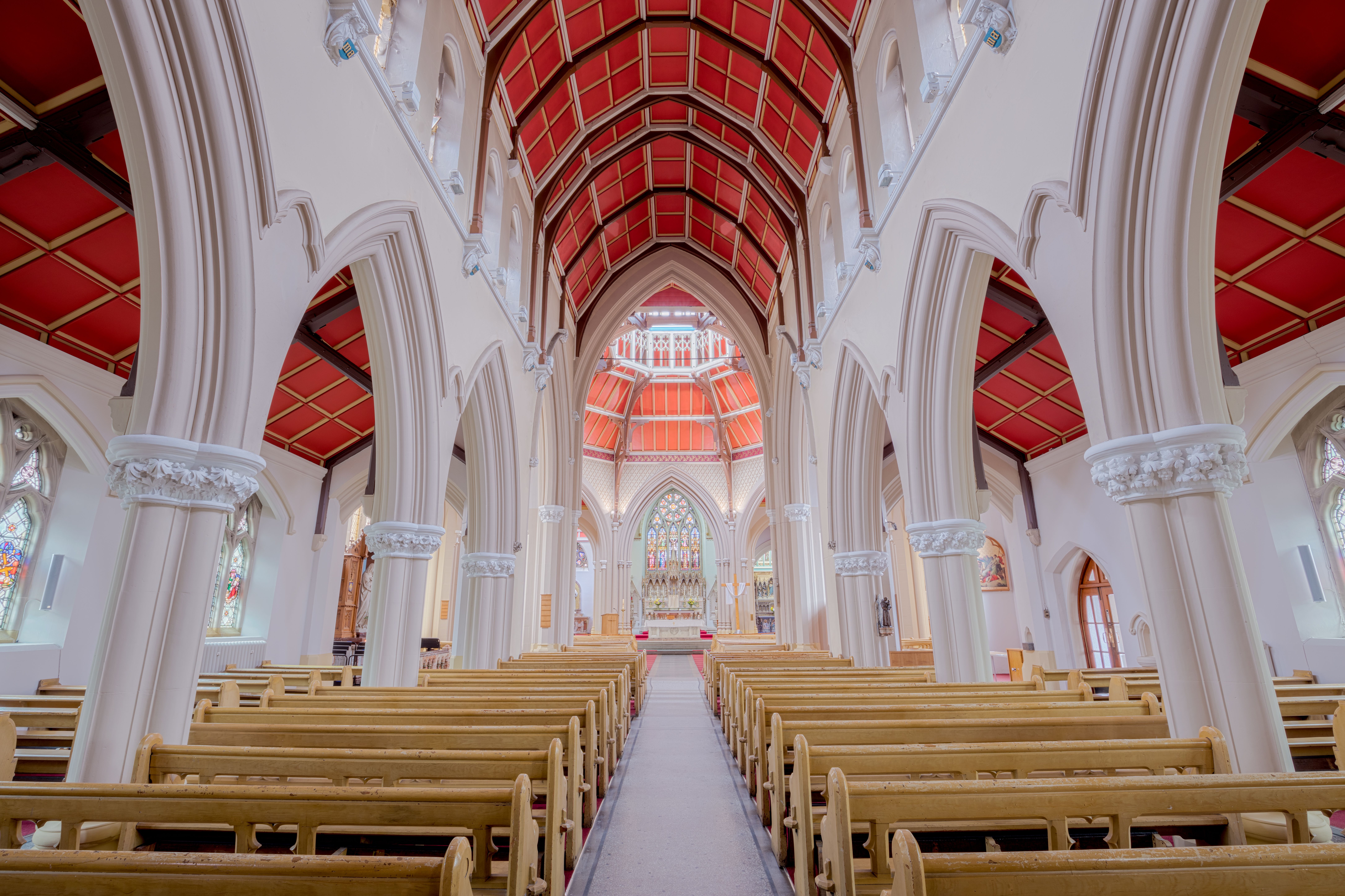 Beautiful Gothic Church Interior with Arches · Free Stock Photo