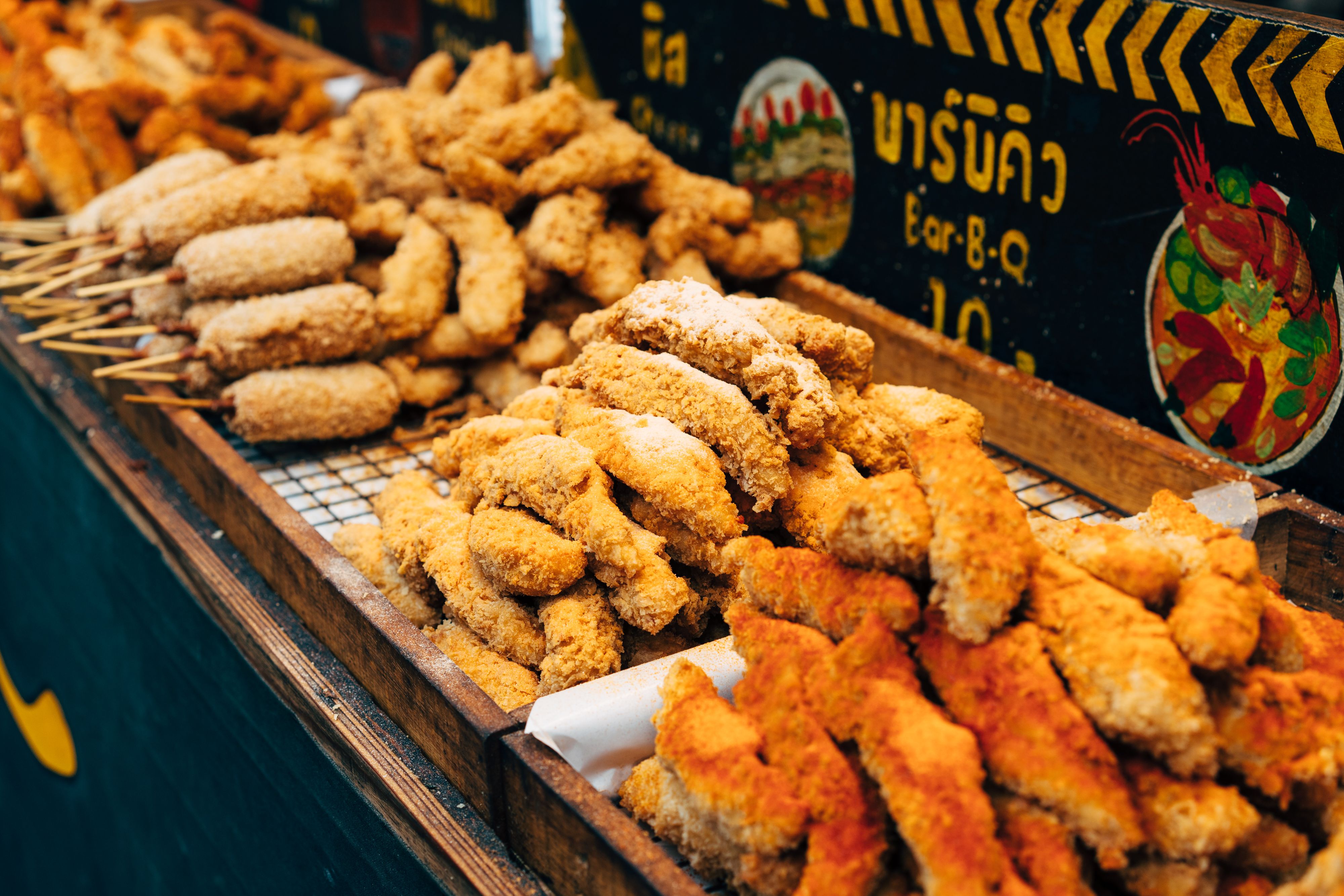 Crispy Fried Snacks at a Thai Street Food Stall · Free Stock Photo