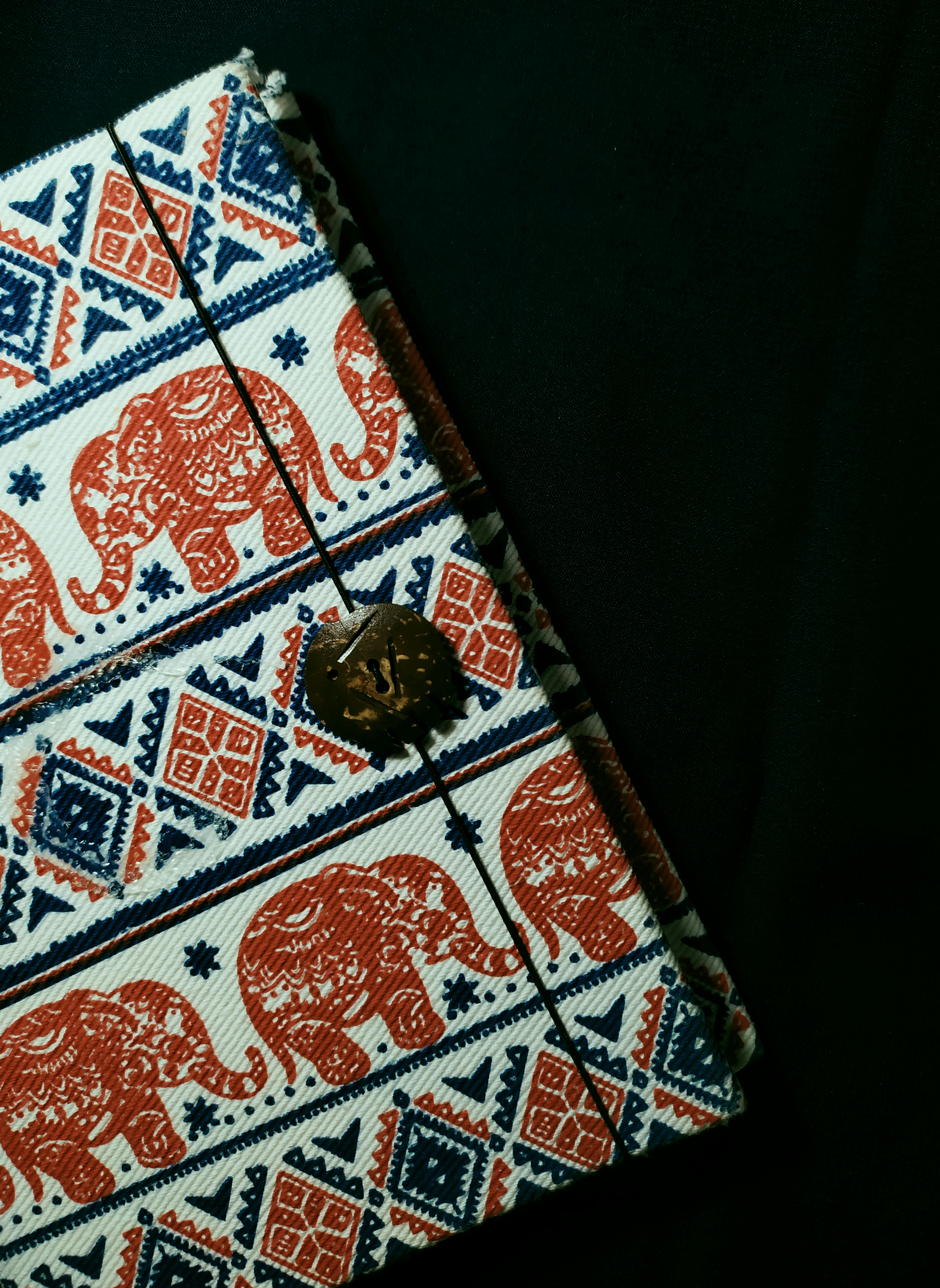 Ethnic Elephant Pattern Fabric Notebook Cover · Free Stock Photo