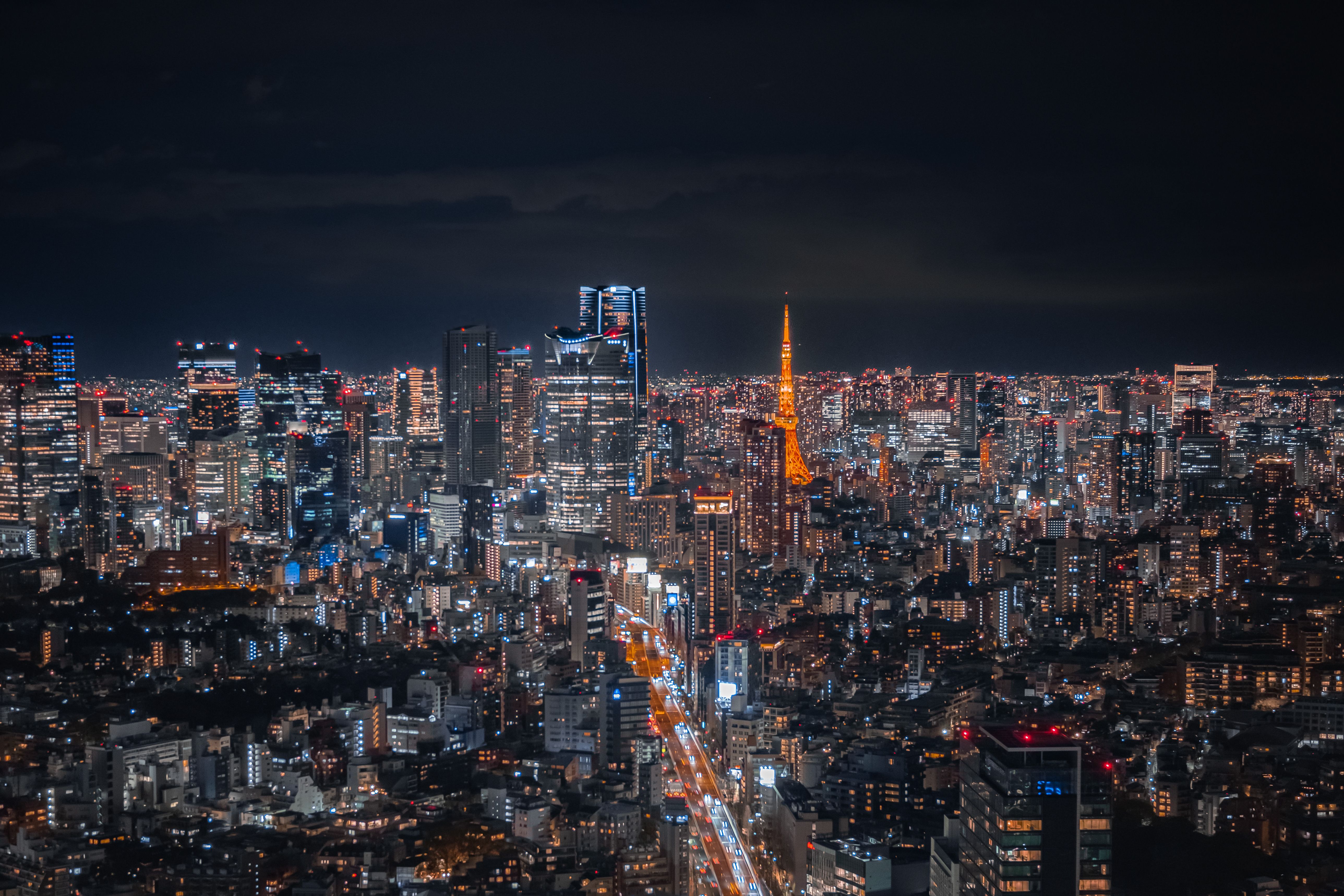 Skyline De Tokyo La Nuit Avec La Tour De Tokyo · Photo gratuite