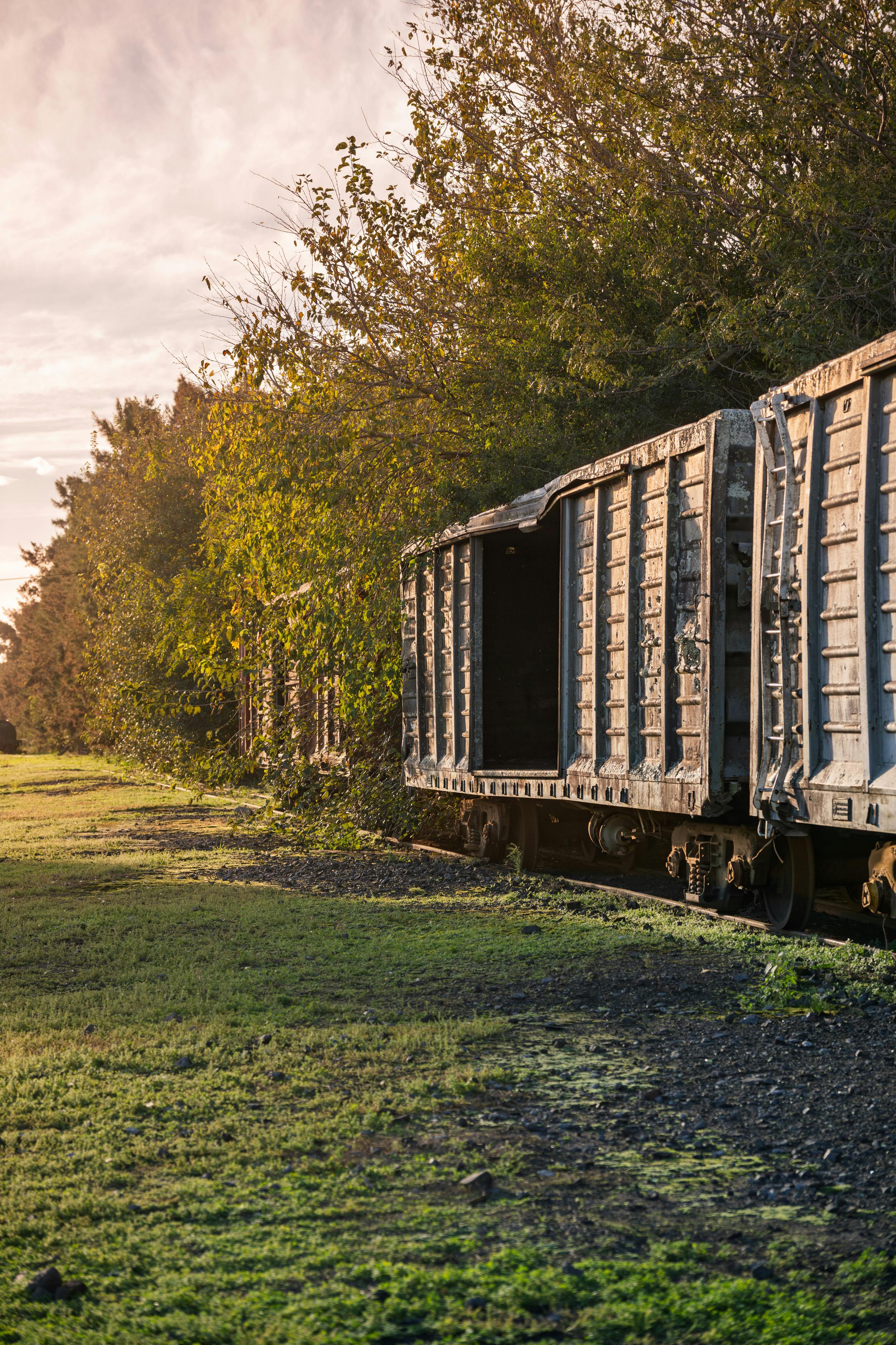 Rustic Railway in Vibrant Landscape at Sunrise · Free Stock Photo